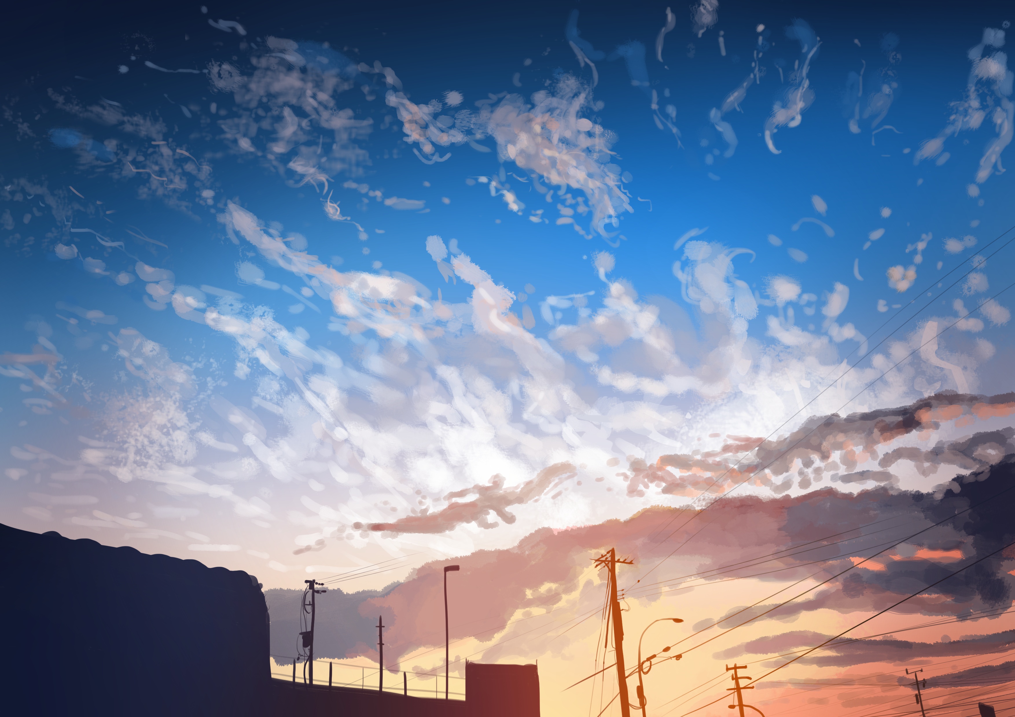 Anime Skies: Stunning HD Wallpaper of a Dreamy Sky by banishment