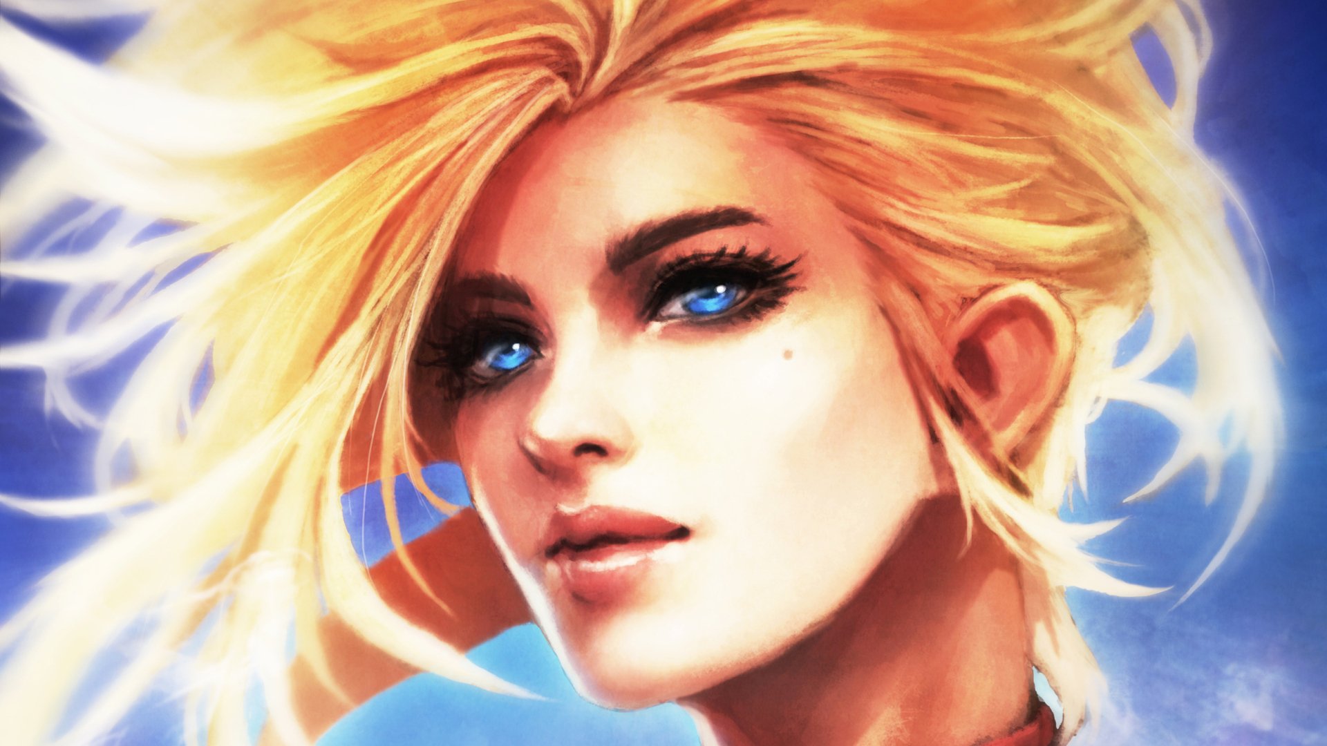 Download Blue Eyes Blonde Face Comic Captain Marvel HD Wallpaper by ...