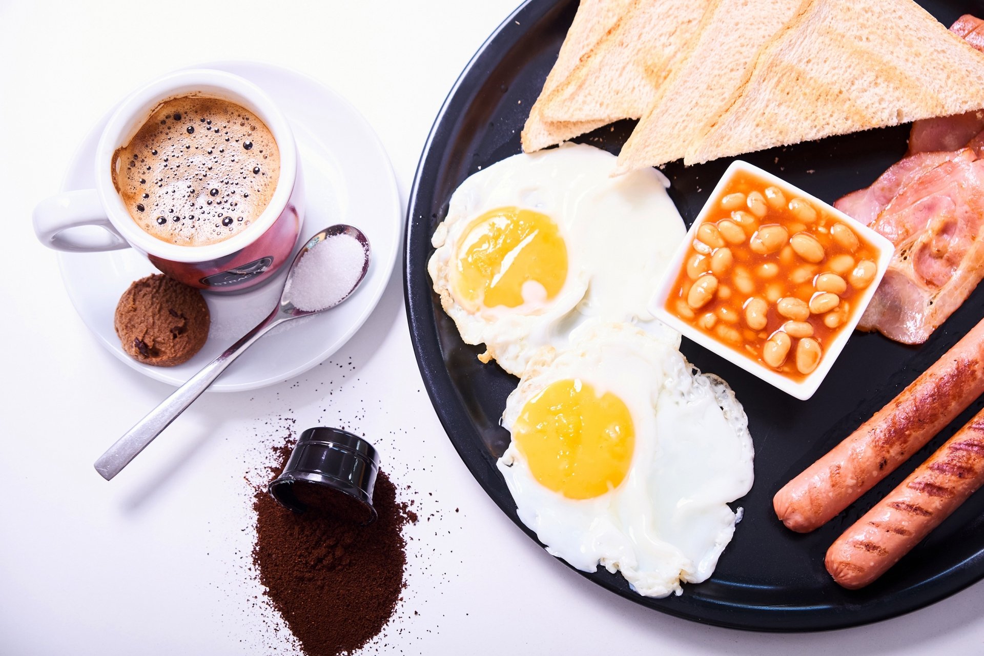 Hearty Breakfast Spread: Eggs, Coffee & Comfort in HD