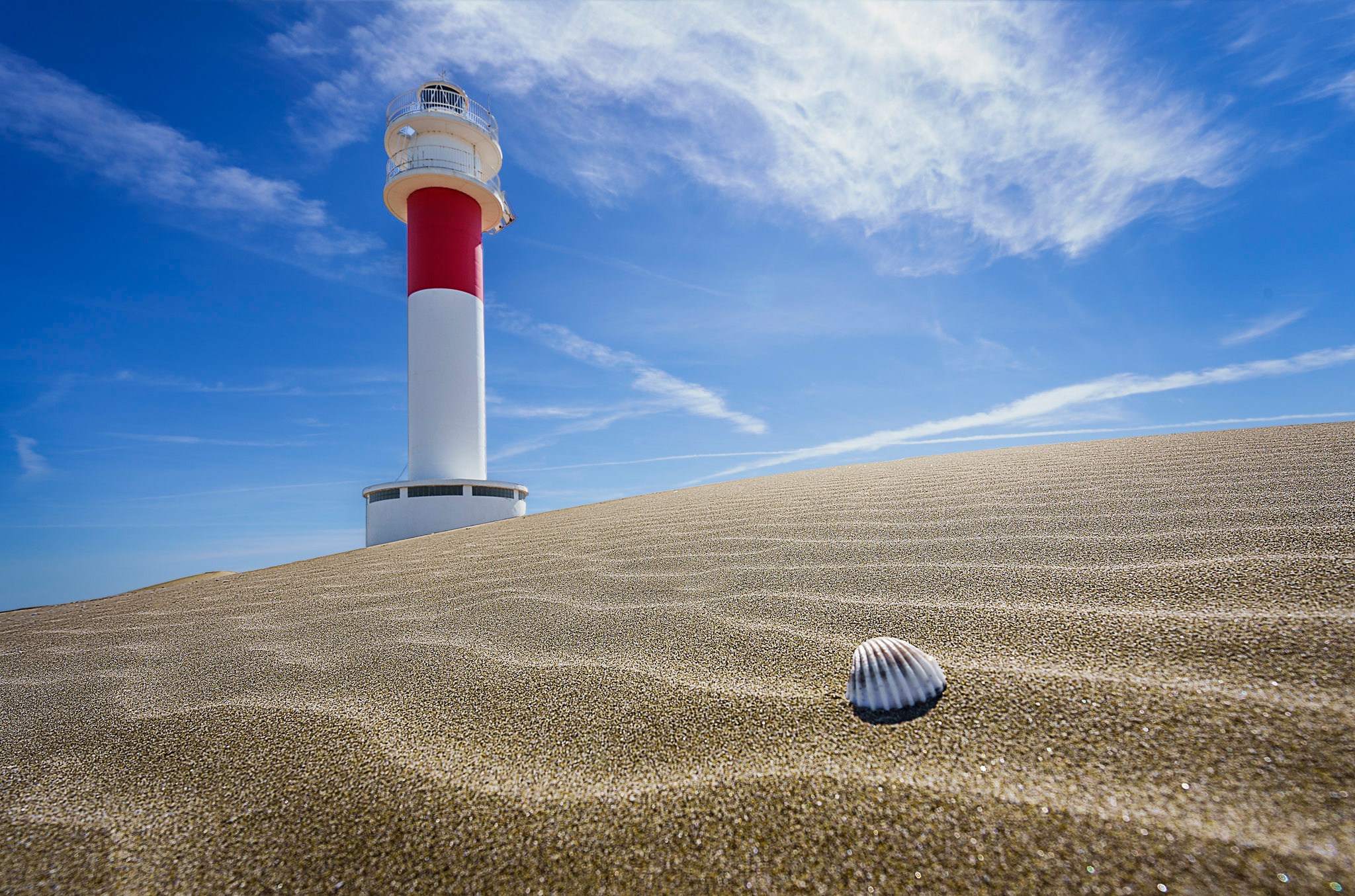 Download Sand Man Made Lighthouse HD Wallpaper