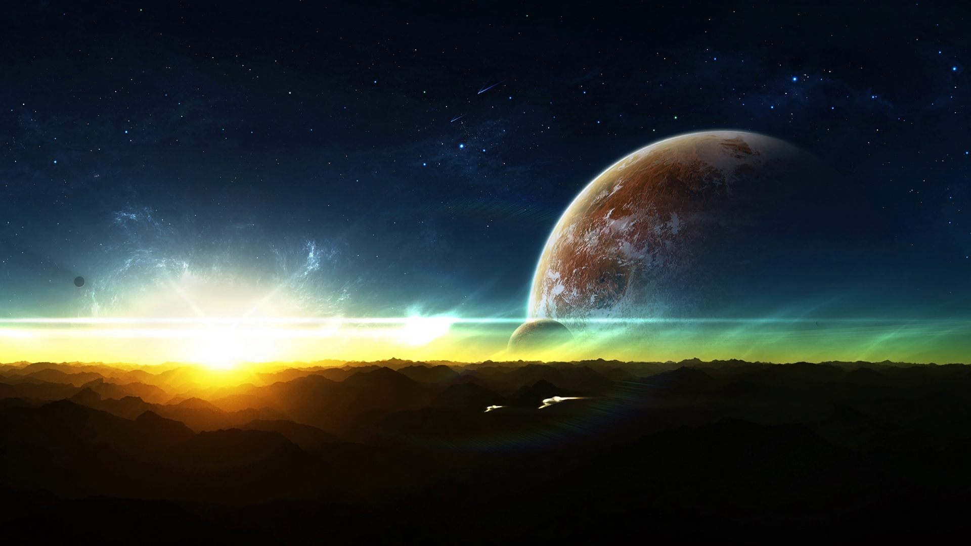 Download Sunlight Planet Sci Fi Sunrise HD Wallpaper