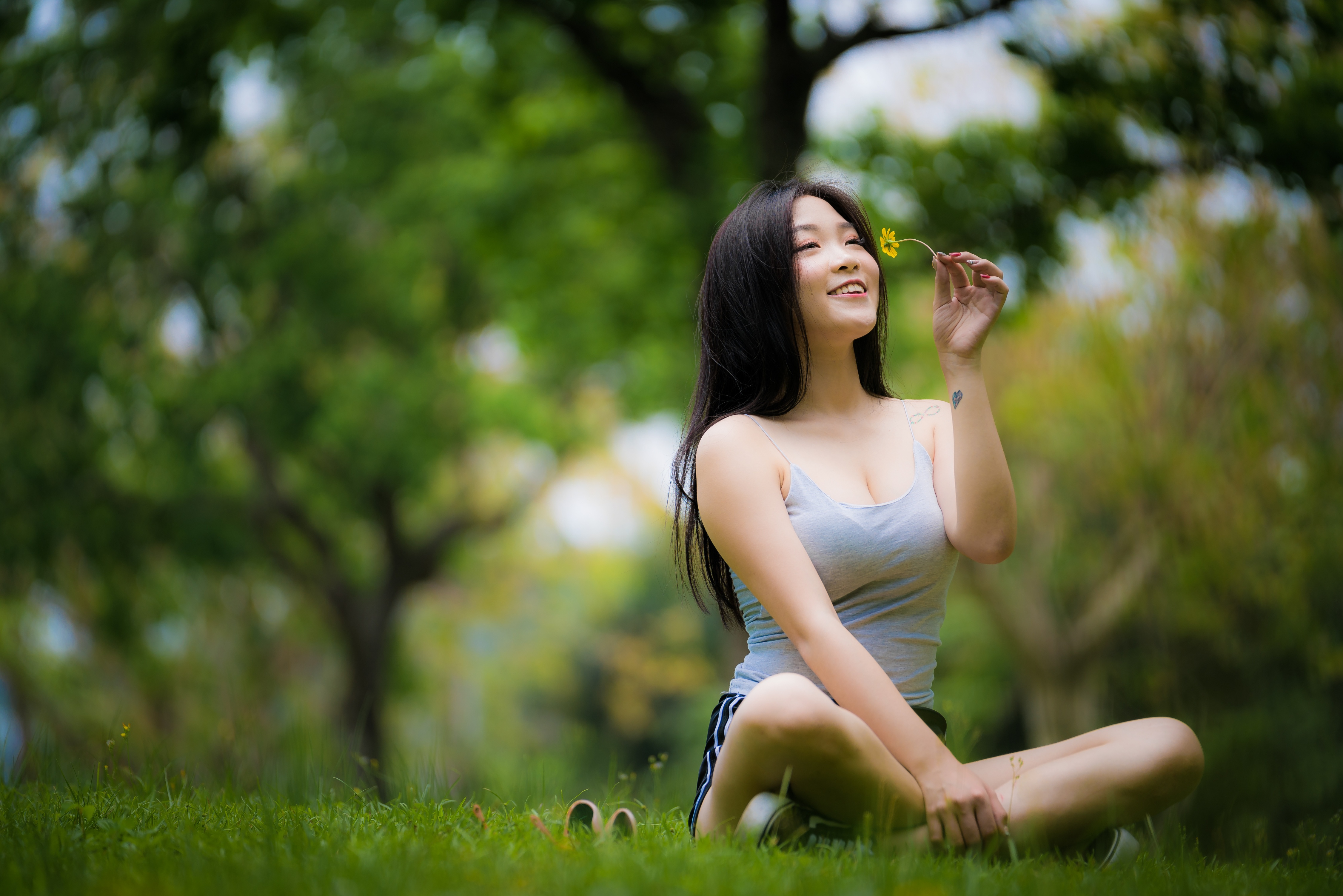 Download Long Hair Black Hair Depth Of Field Model Woman Asian 4k Ultra