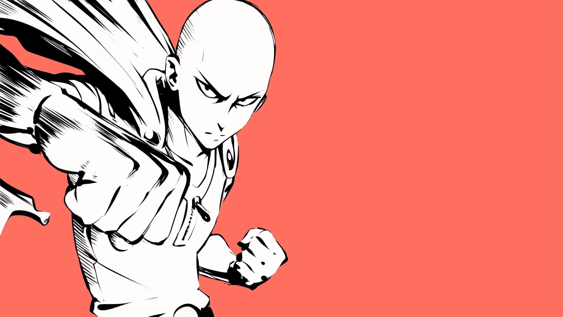 Saitama Strikes: One-Punch Man Anime HD Wallpaper
