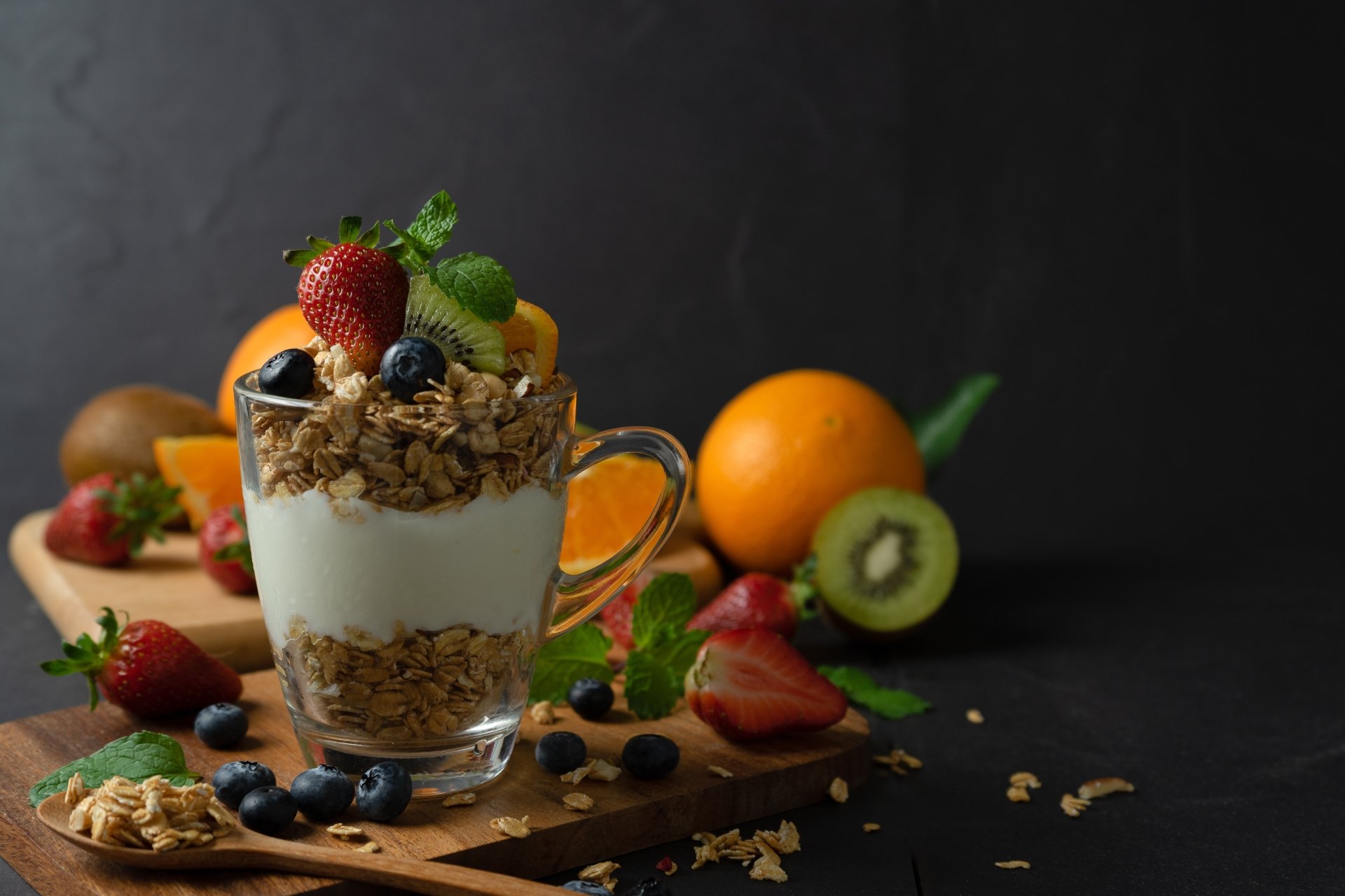 Download Fruit Muesli Still Life Food Breakfast 4k Ultra HD Wallpaper