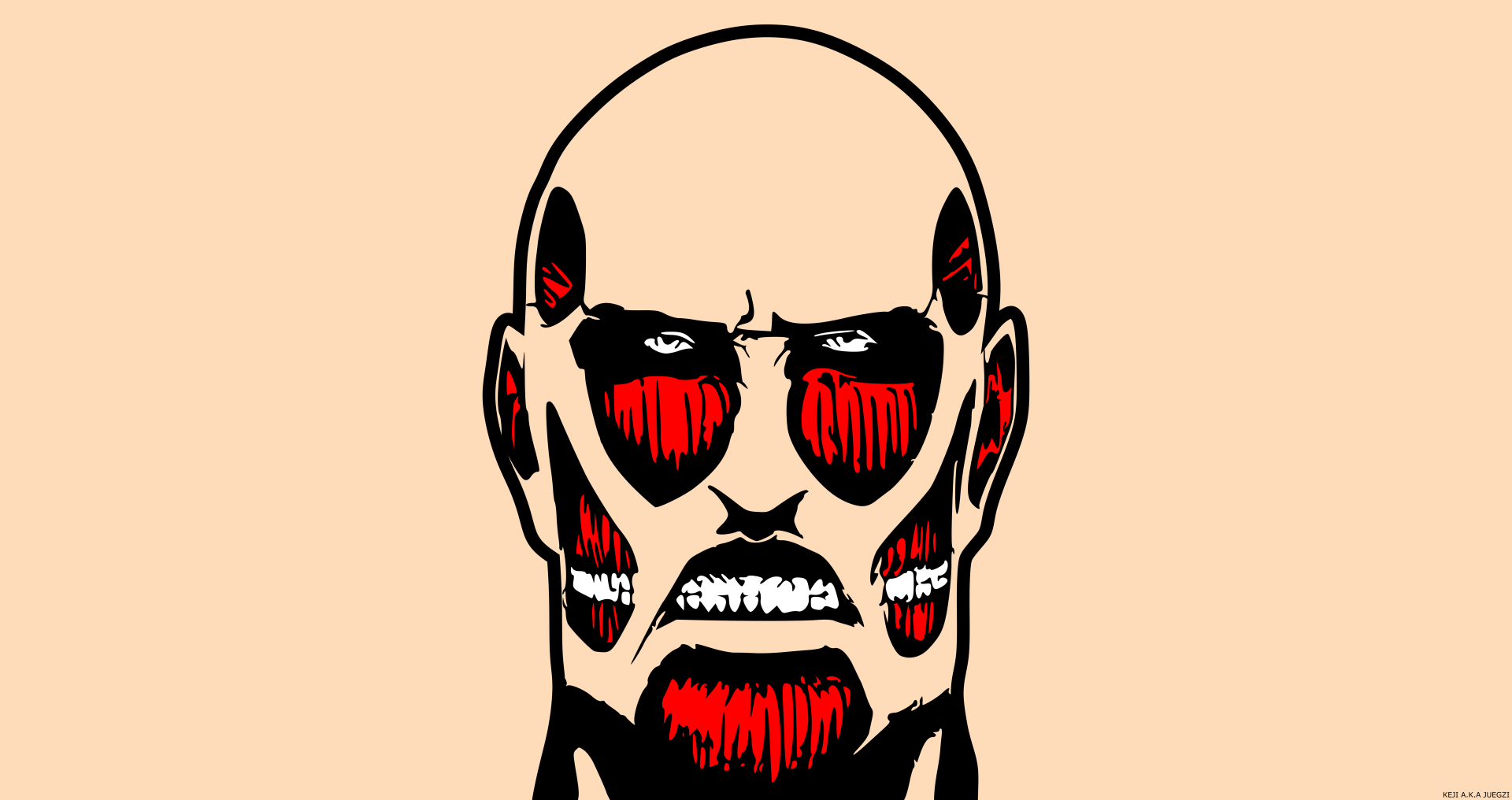 Colossal Titan Minimalist Face - 8K Ultra HD Anime Wallpaper by KEJI
