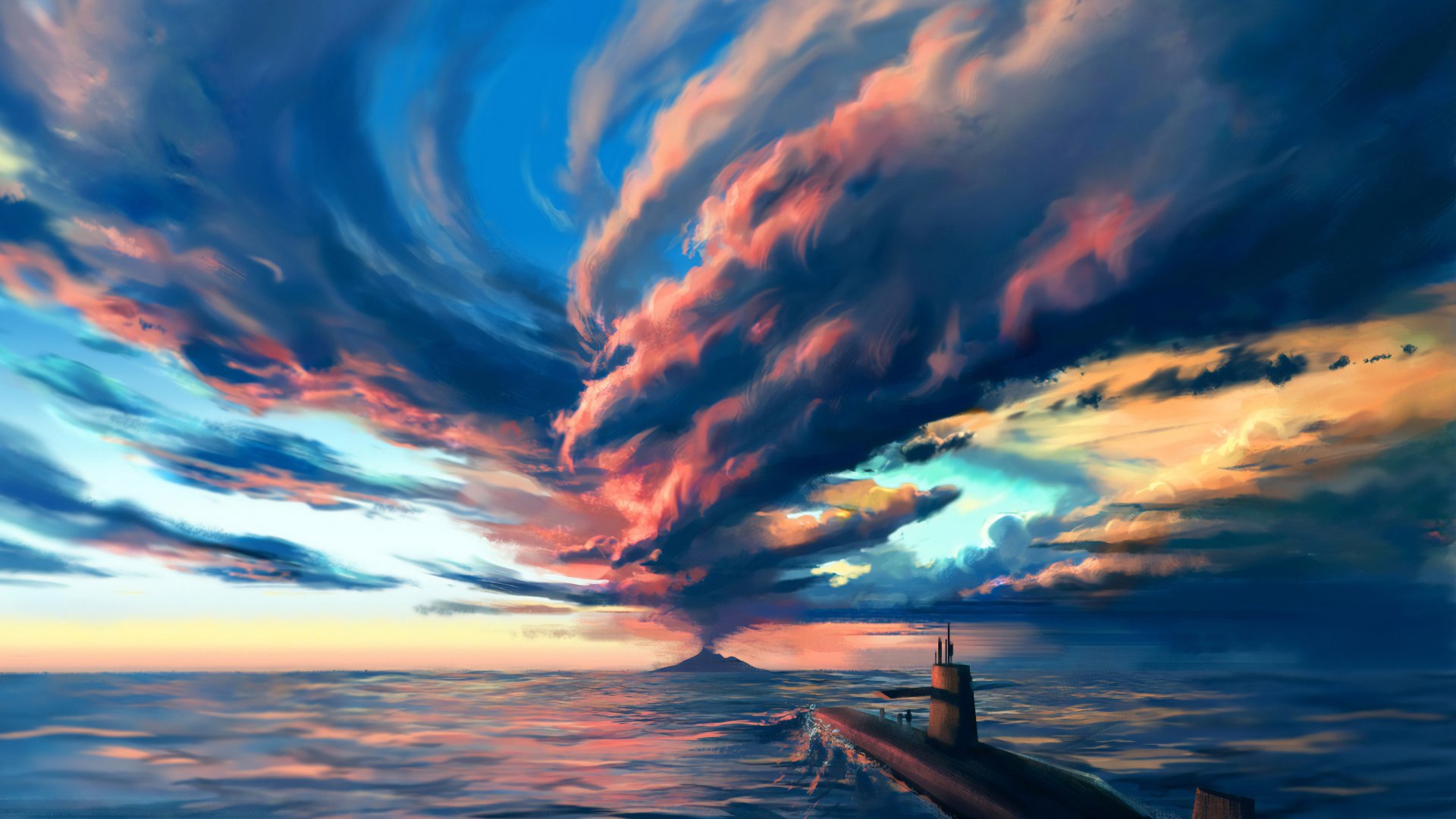 Download Cloud Ocean Military Submarine HD Wallpaper by Fan Zhang ...