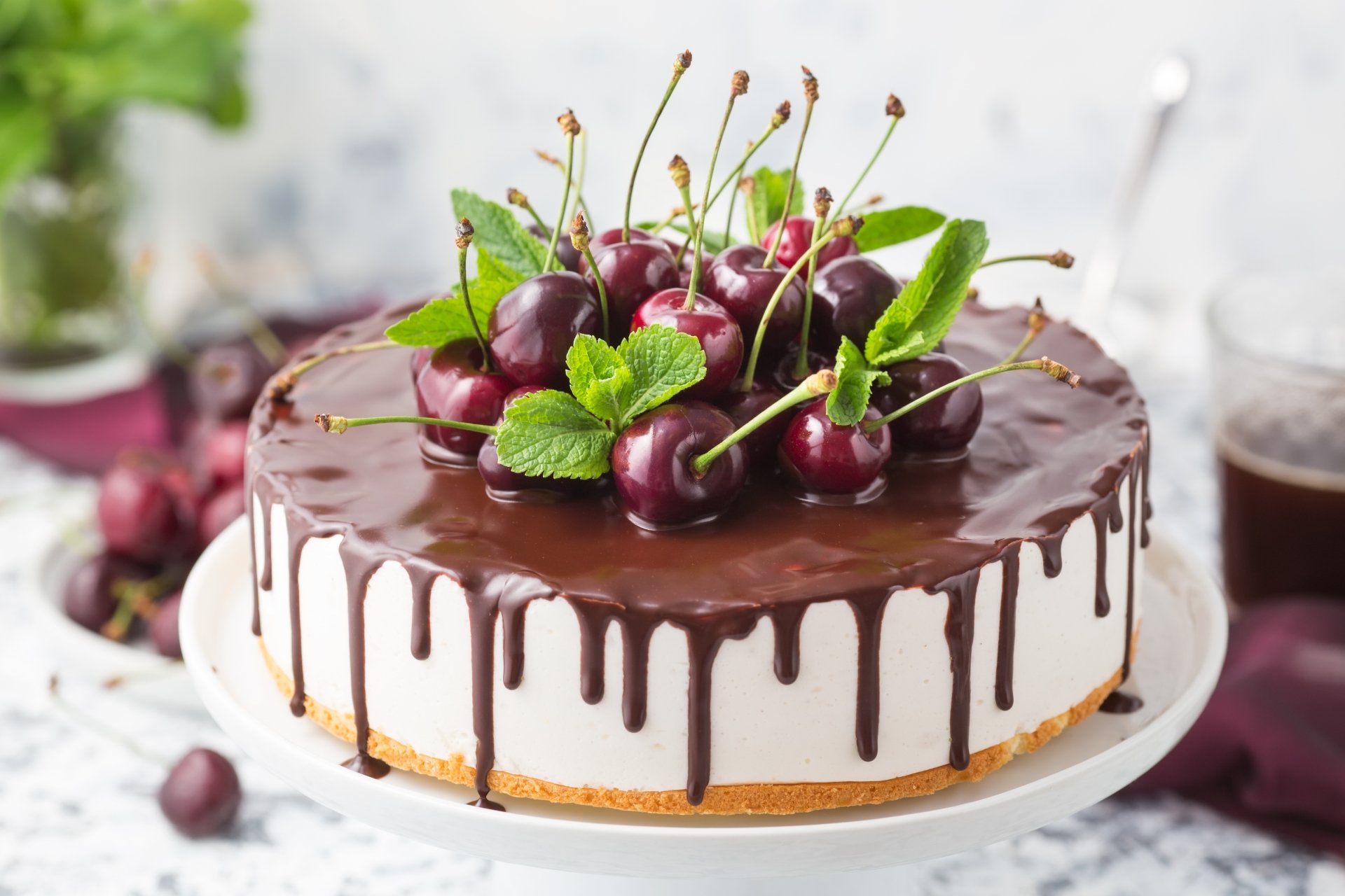 Download Still Life Chocolate Dessert Cherry Food Cake 4k Ultra HD ...