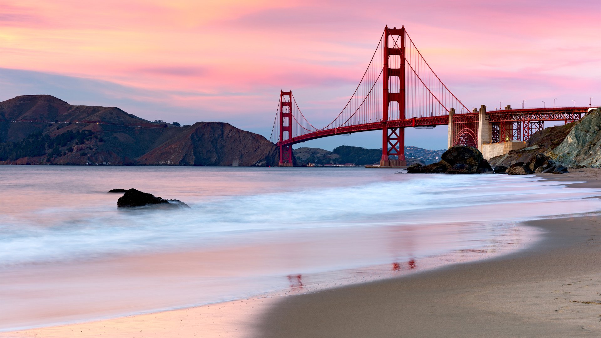 Download Beach Sunset San Francisco Evening Bridge Man Made Golden Gate ...