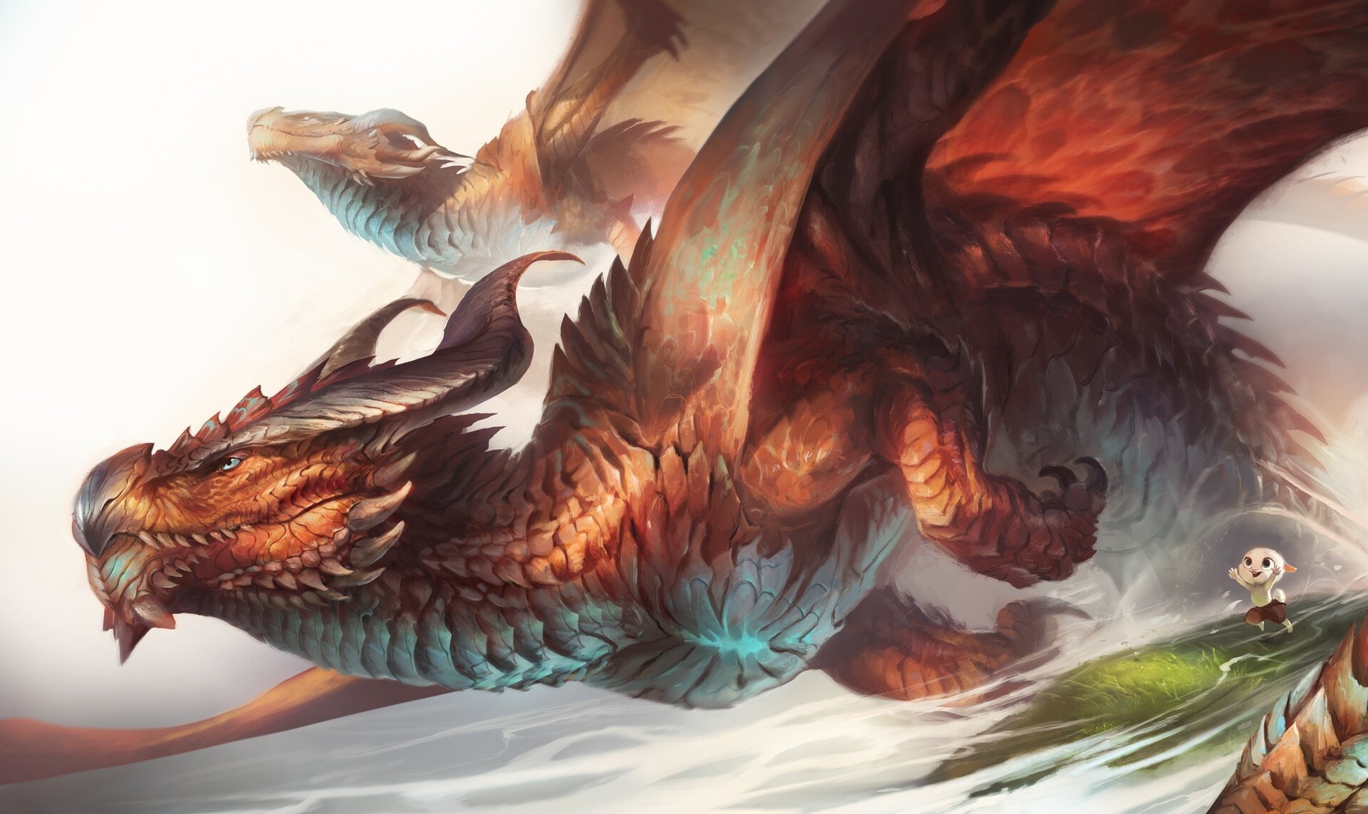Download Rabbit Fantasy Dragon HD Wallpaper by Claudya Schmidt