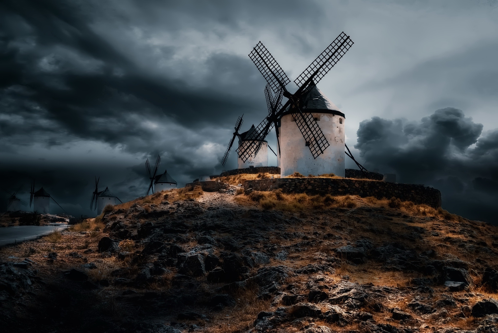 Wallpaper Blue Windmill