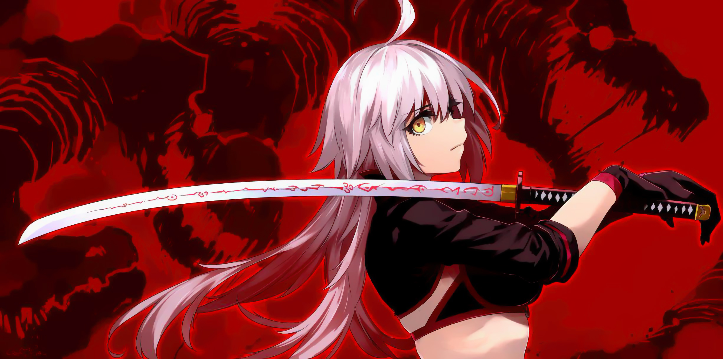 Jeanne d'Arc Alter Avenger HD Wallpaper – Fierce Katana & Piercing ...