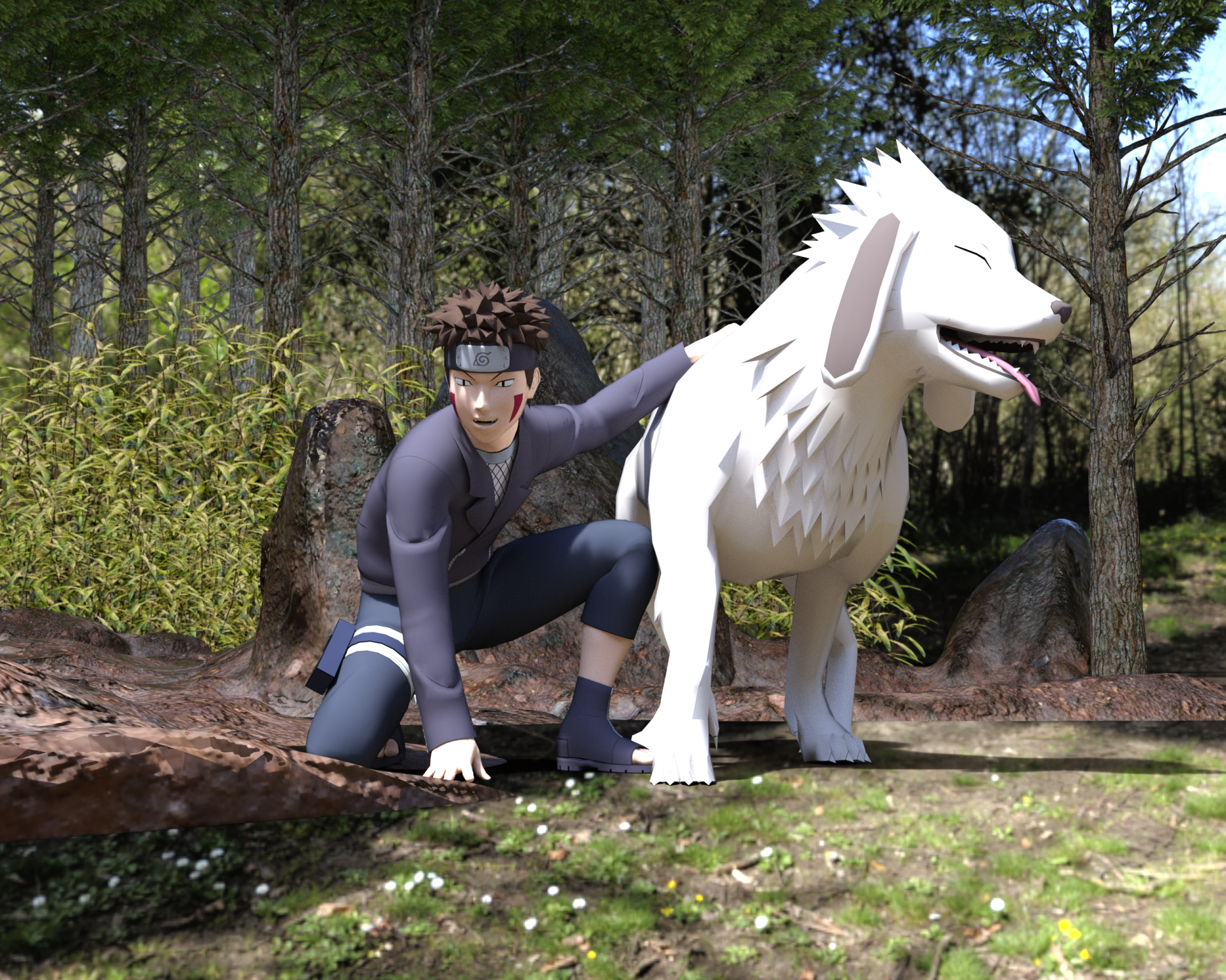 Download Akamaru (Naruto) Kiba Inuzuka Anime Naruto HD Wallpaper by Shinteo