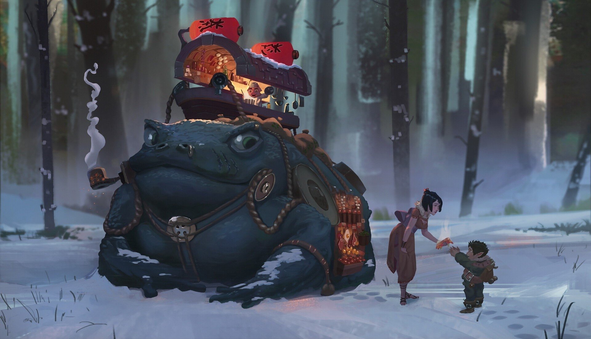 Download Toad Child Forest Winter Fantasy People HD Wallpaper by ...