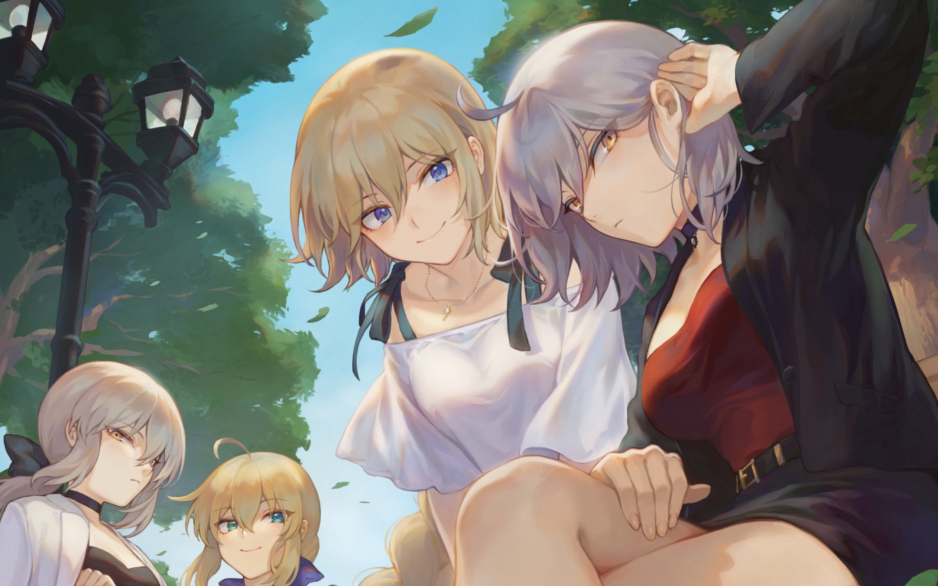 Fate Series HD Wallpaper: Artoria & Jeanne by ましゅー