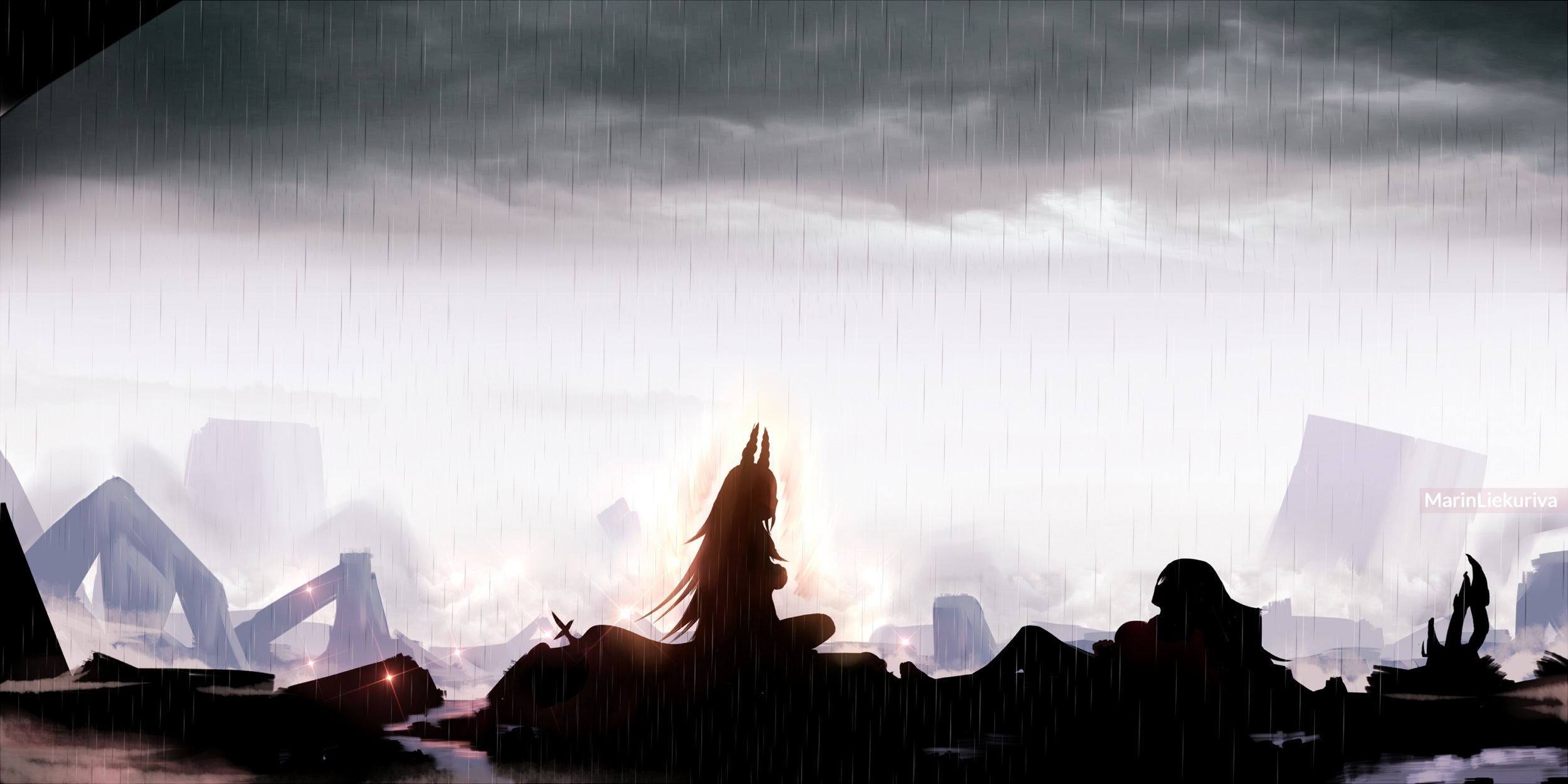 Honkai Impact 3rd HD Wallpaper – Epic Rainy Battle Scene by Marin liekuriva