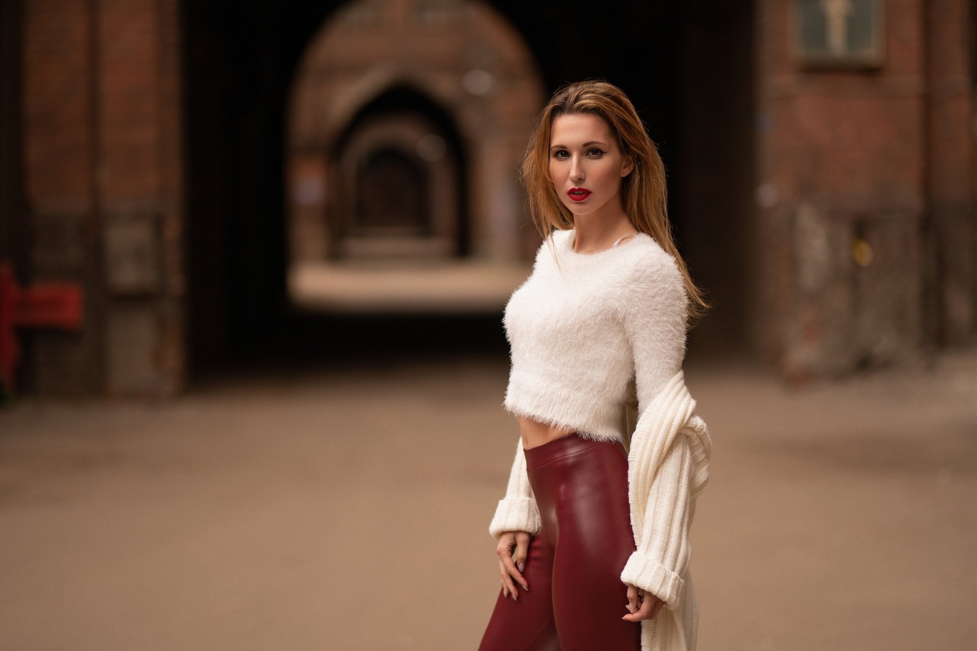 Download Depth Of Field Redhead Lipstick Woman Model HD Wallpaper by ...