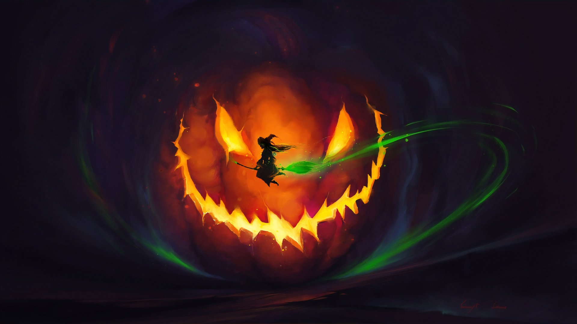 Download Jack-o'-lantern Halloween Fantasy Witch 4k Ultra HD Wallpaper ...