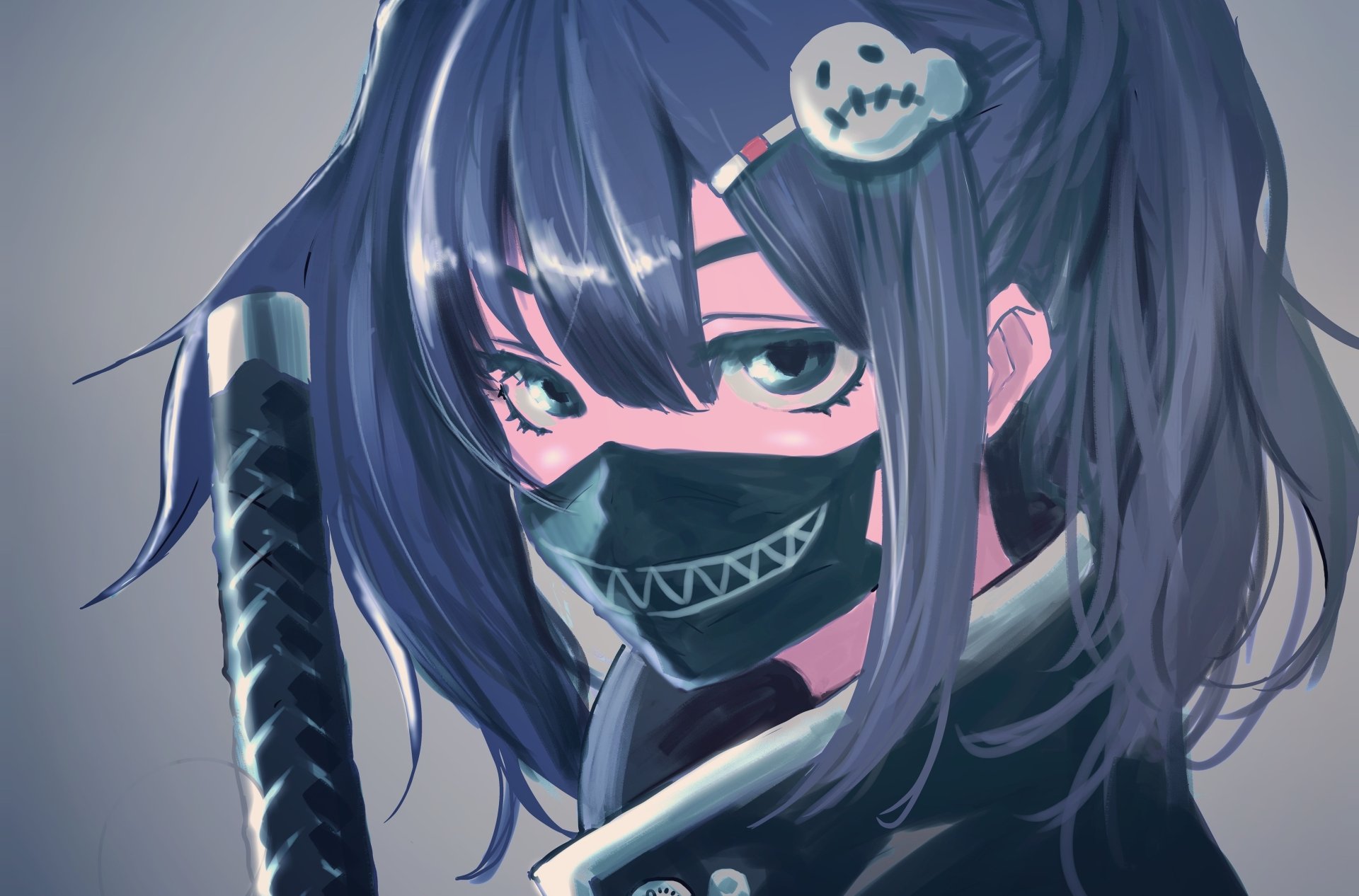 4K Ultra HD Anime Masked Girl – Original Artwork by 6MAKER