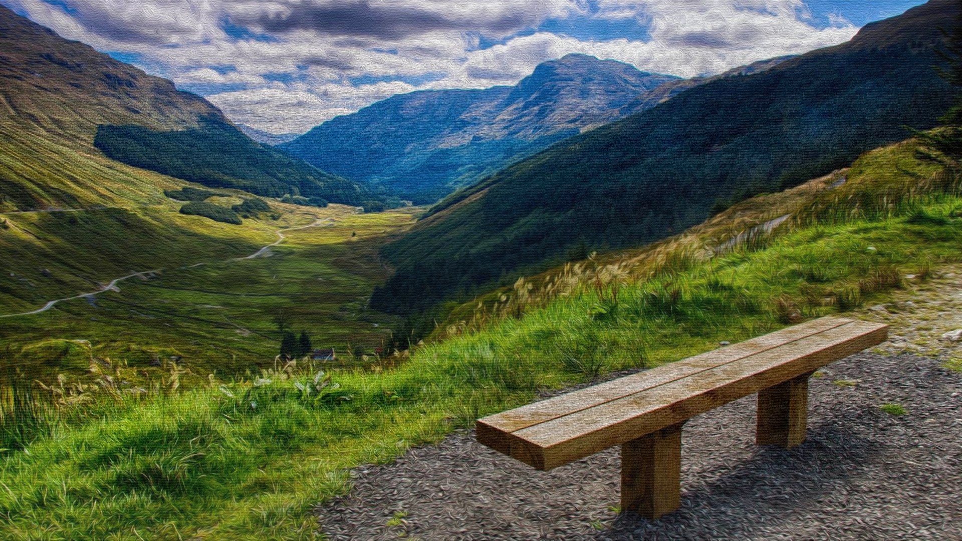 Valley View - Oil on Canvas by Manufan63