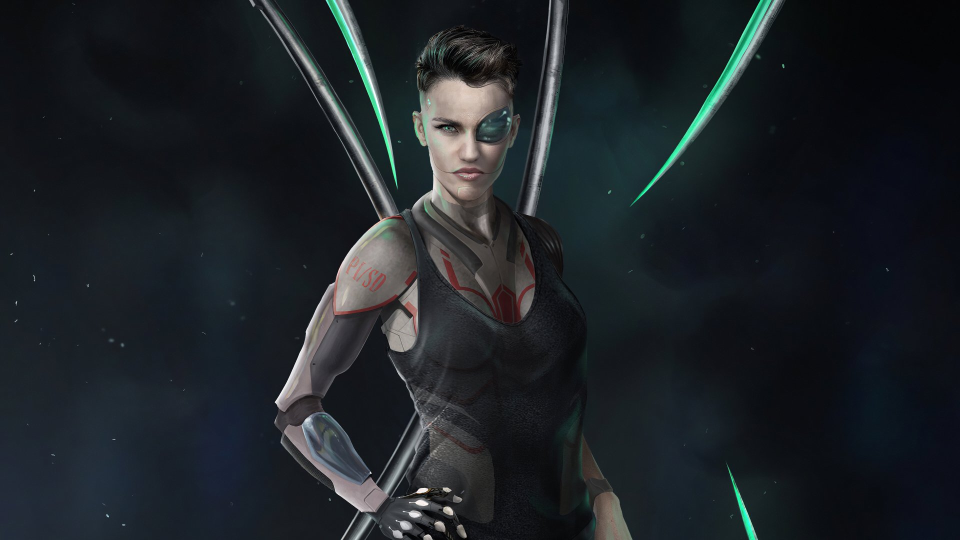 Download Cyborg Ruby Rose Sci Fi Cyberpunk 4k Ultra HD Wallpaper by ...