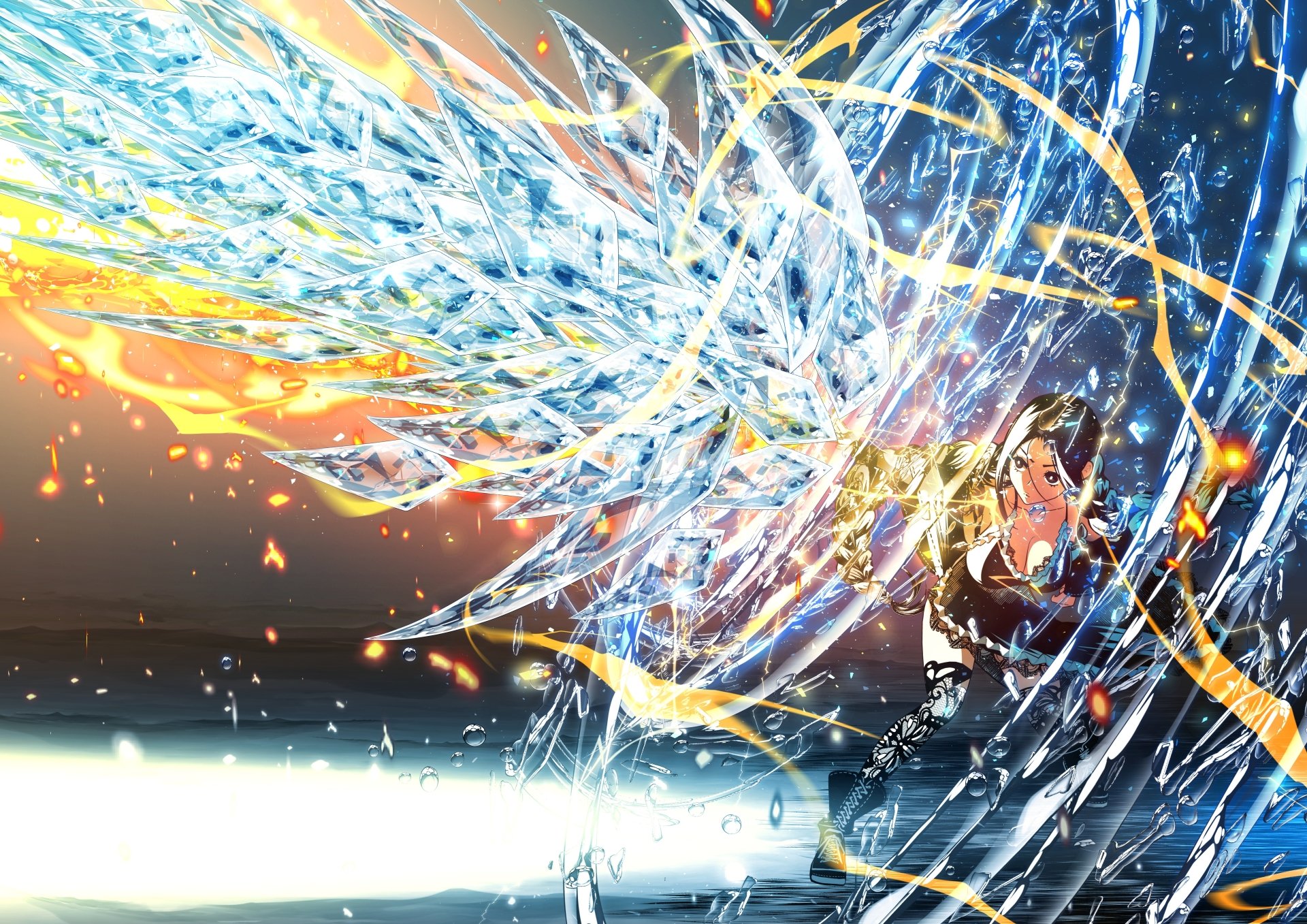 4K Ultra HD Original Anime: Dynamic Elemental Battle Scene by FuyuDust ...