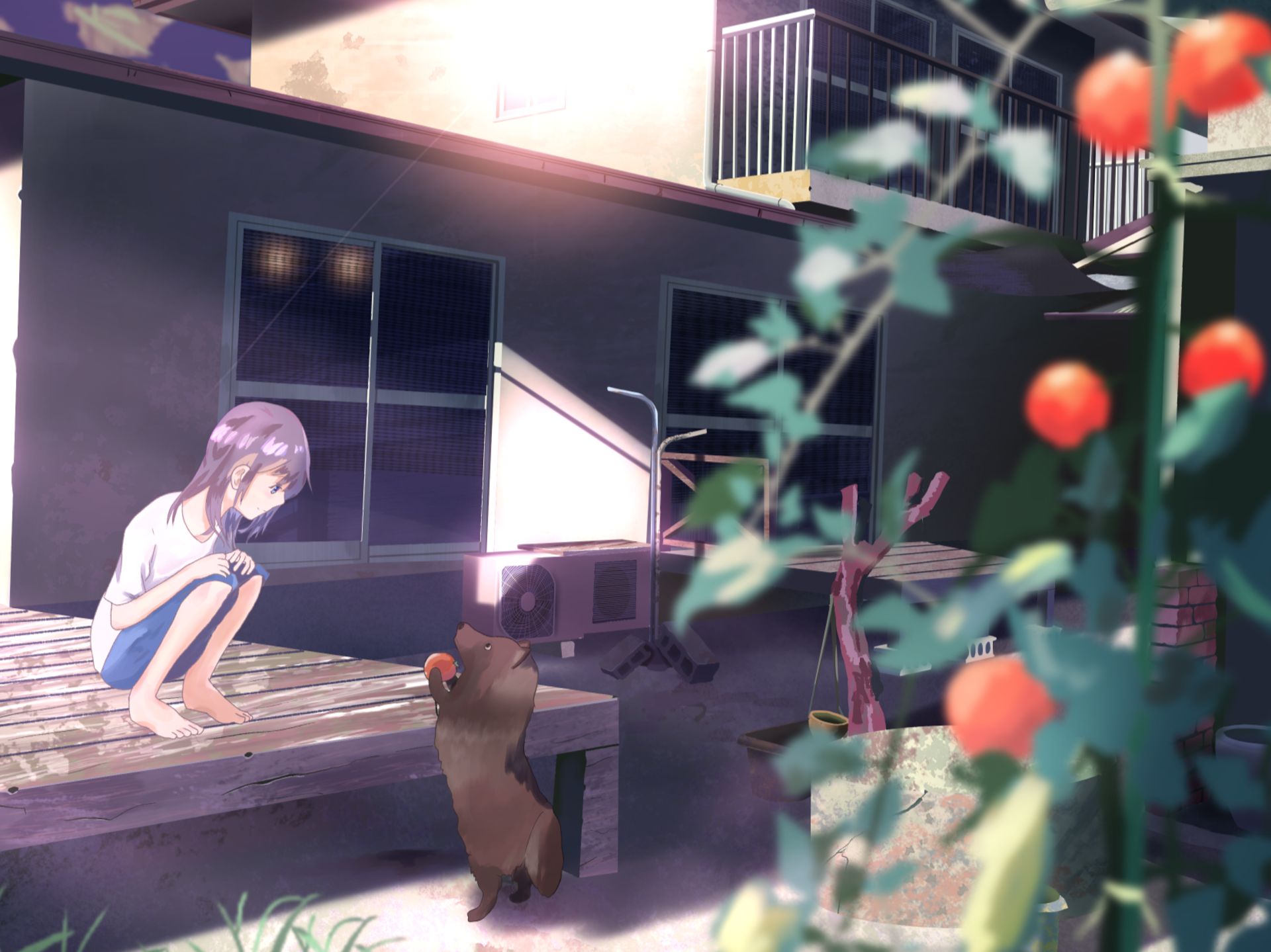 Download Vegetable Anime Original HD Wallpaper by 雪町