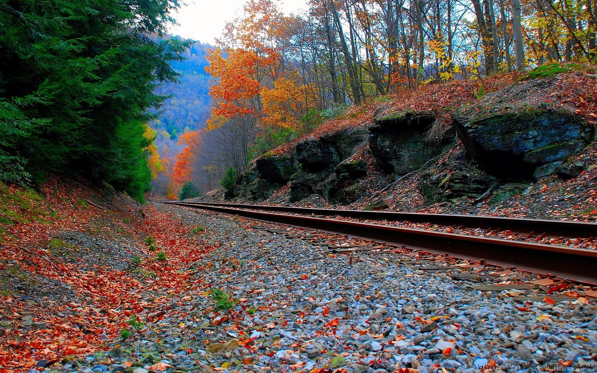 Download Man Made Railroad HD Wallpaper