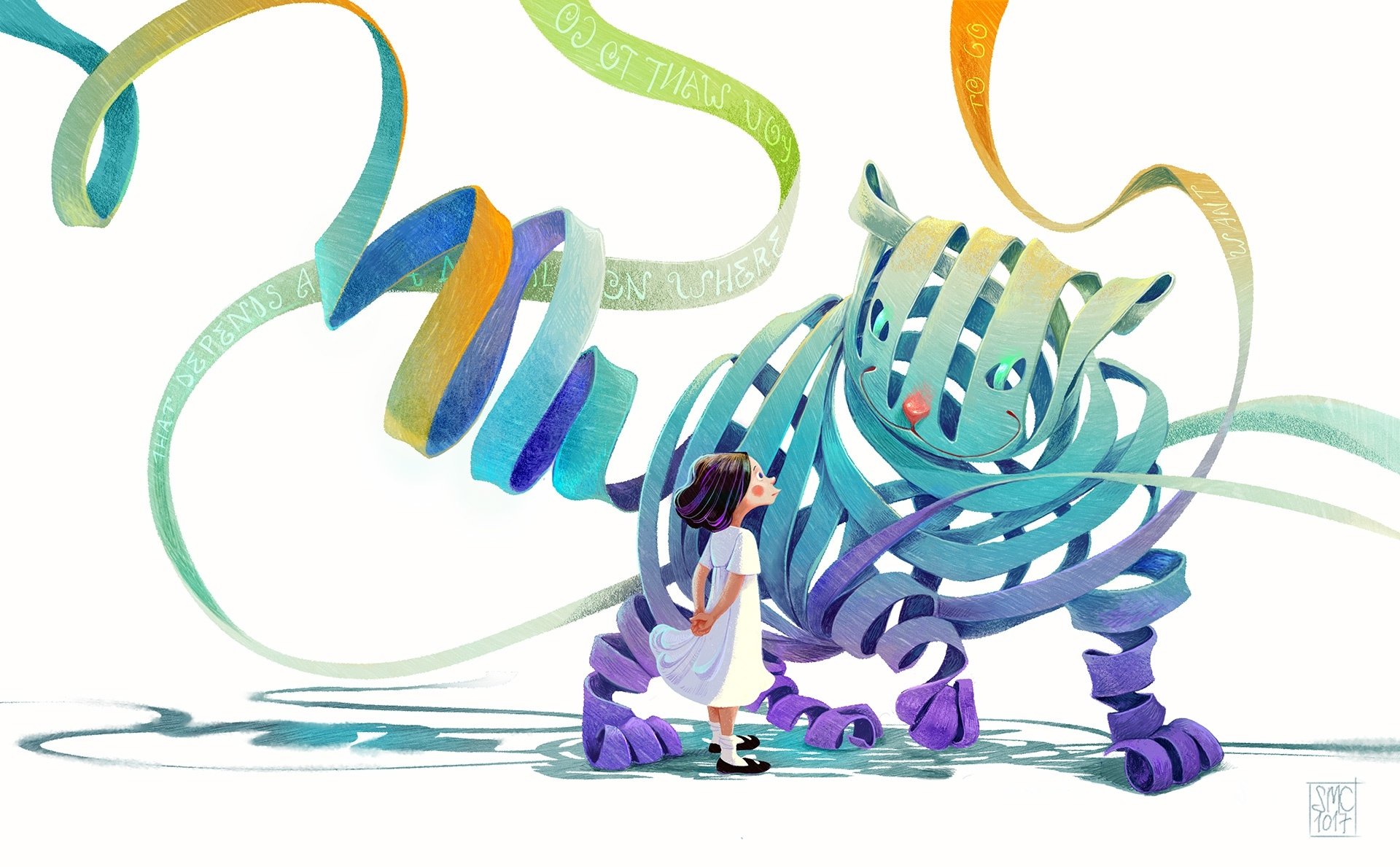 Download Ribbon Little Girl Cat Fantasy Child HD Wallpaper by Simona ...