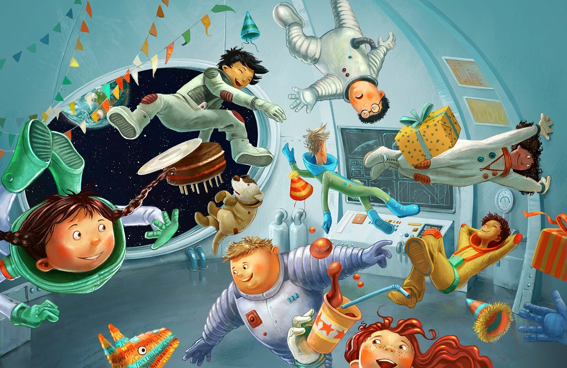 Download Birthday Party Sci Fi Astronaut HD Wallpaper by Simona Ceccarelli