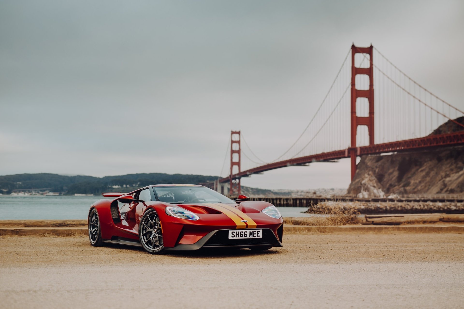 Download Golden Gate Supercar Ford Car Bridge Vehicle Ford GT HD Wallpaper