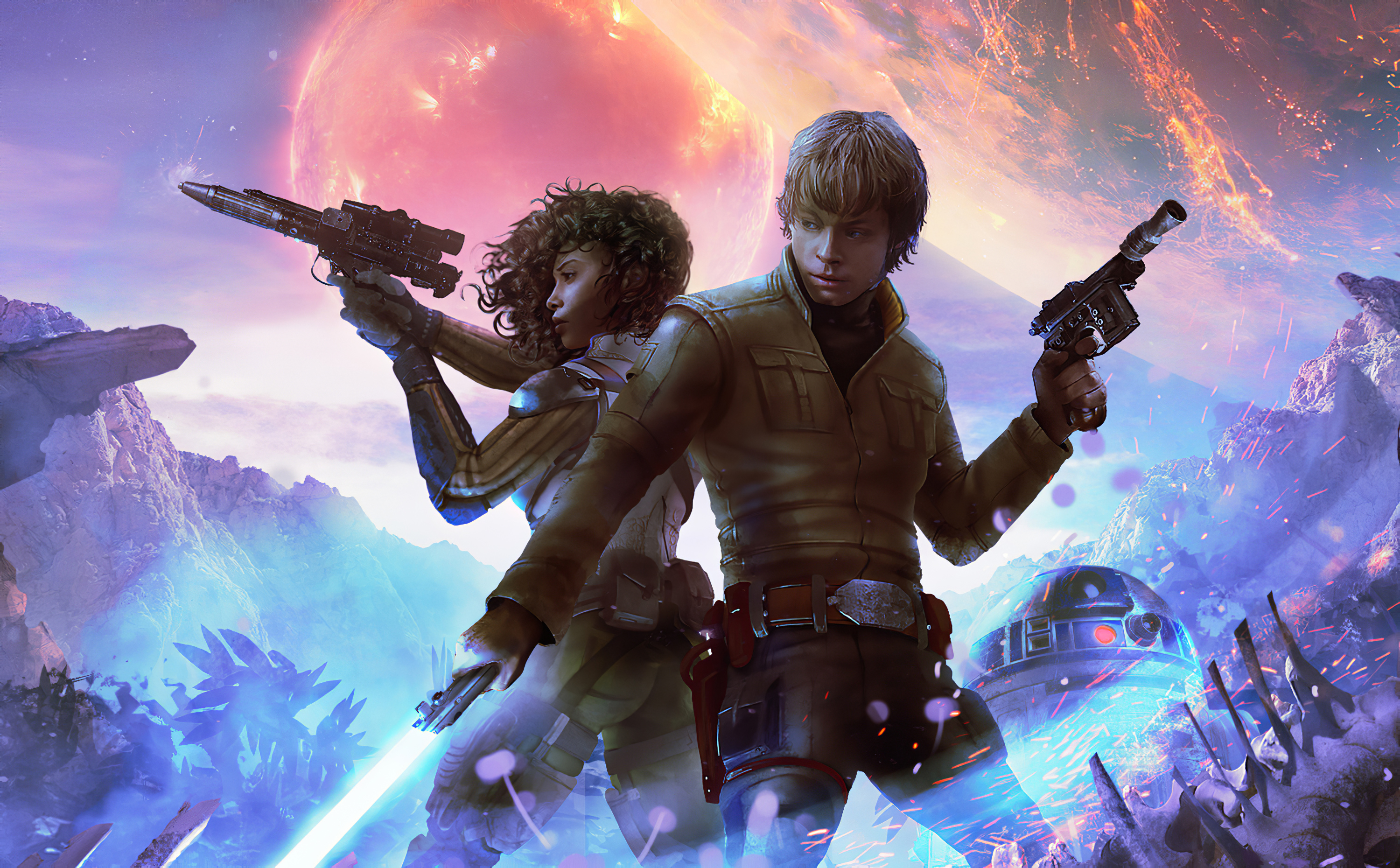 Star Wars HD: Luke Skywalker & Jedi Allies with Weapons and R2-D2