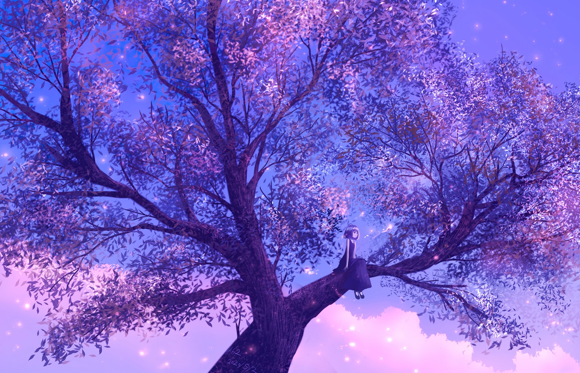 Download Anime Tree HD Wallpaper by 防人