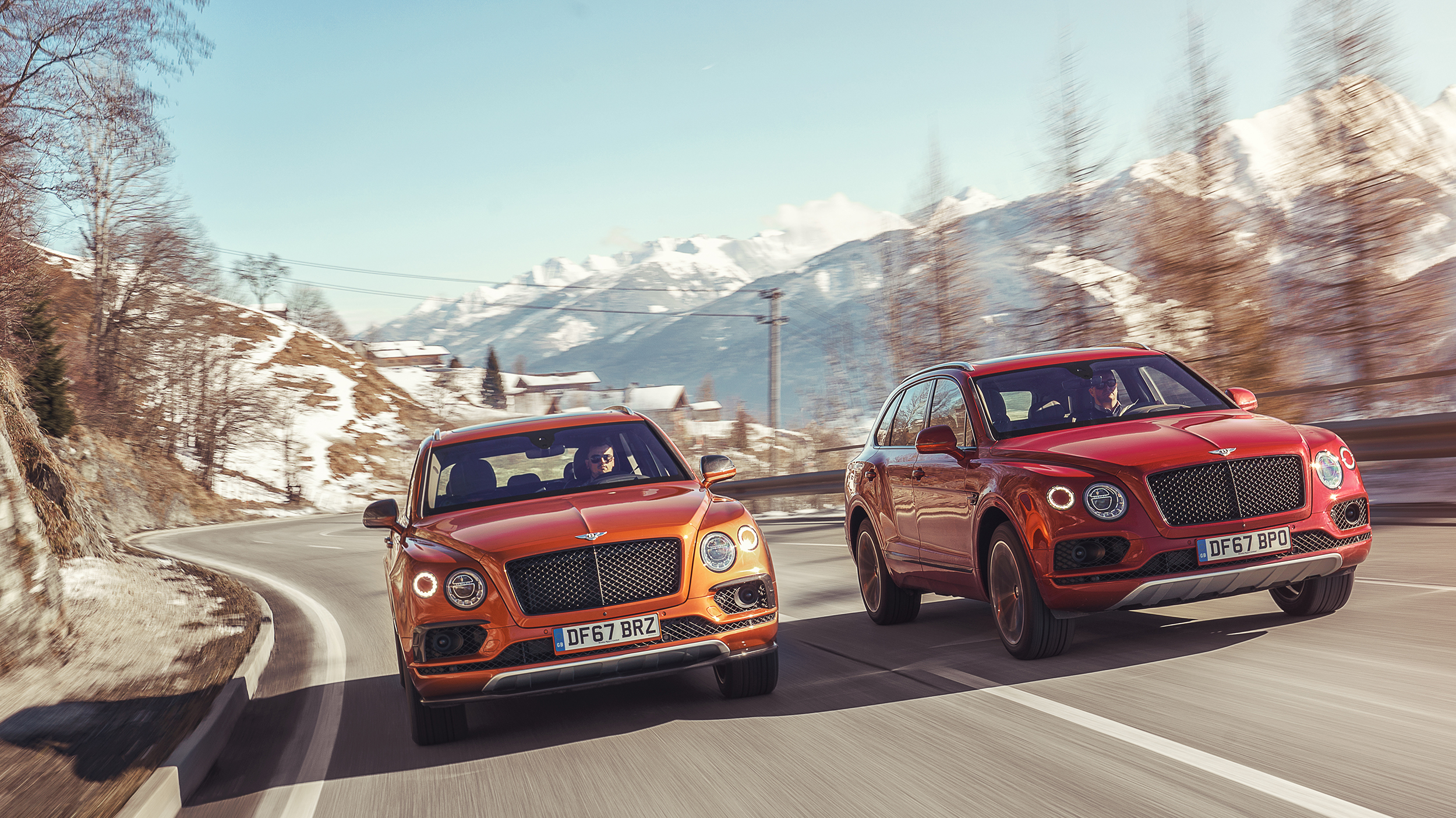 Download SUV Orange Car Car Bentley Vehicle Bentley Bentayga HD Wallpaper