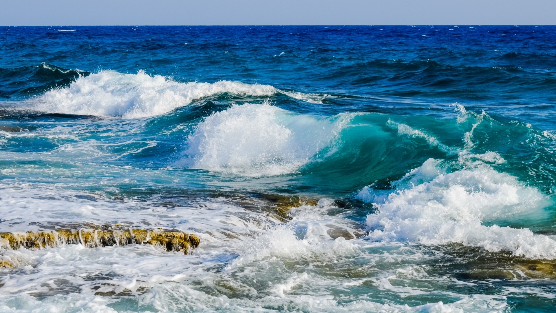 Download Blue Ocean Nature Wave Ocean Waves HD Wallpaper