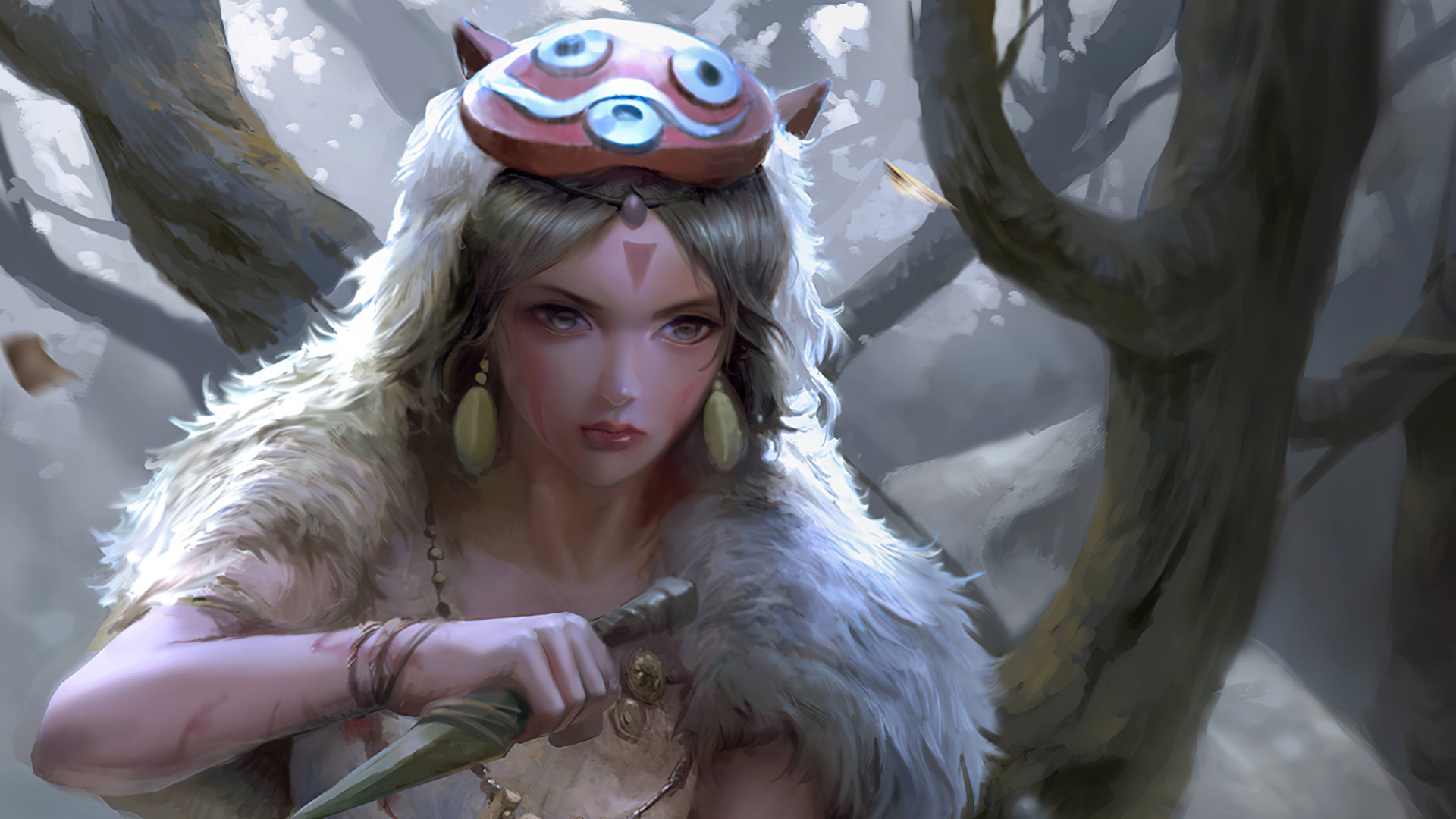 Download Mask Woman Warrior Anime Princess Mononoke HD Wallpaper by ...