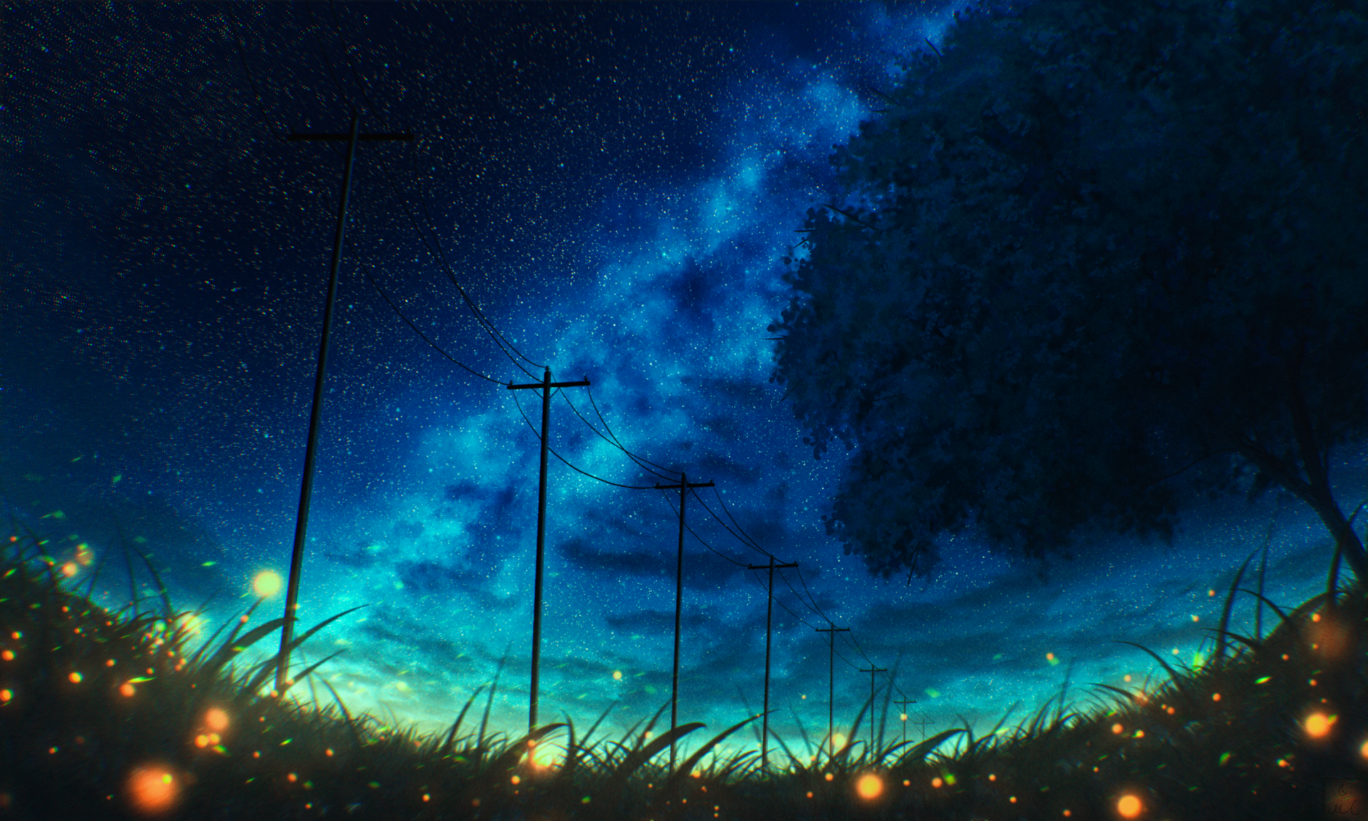 Anime Night Sky: Starry HD Wallpaper of a Magical Sky by Elizabeth ...