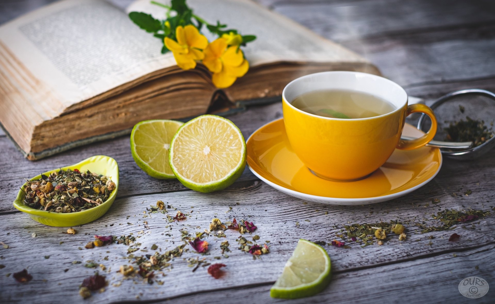 Download Still Life Drink Lime Cup Food Tea HD Wallpaper