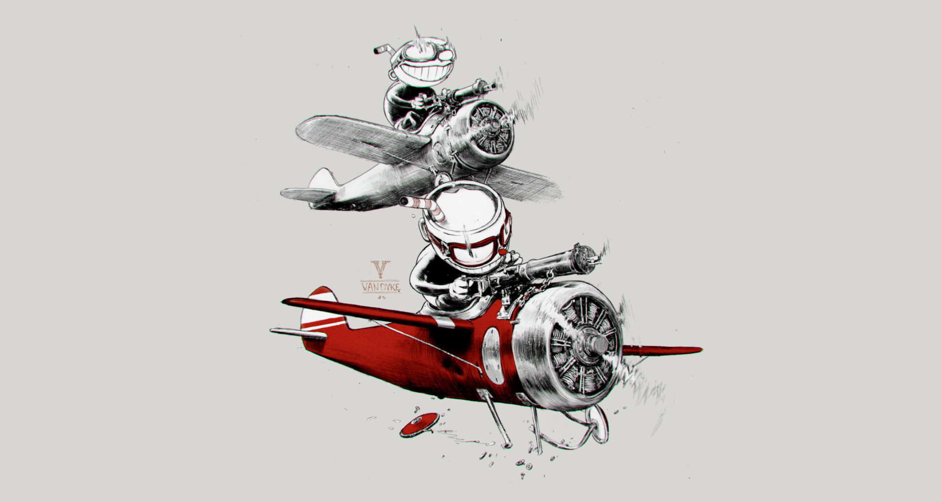 Cuphead Wings HD: Retro Aviation Adventure Wallpaper by Geirrod Van Dyke