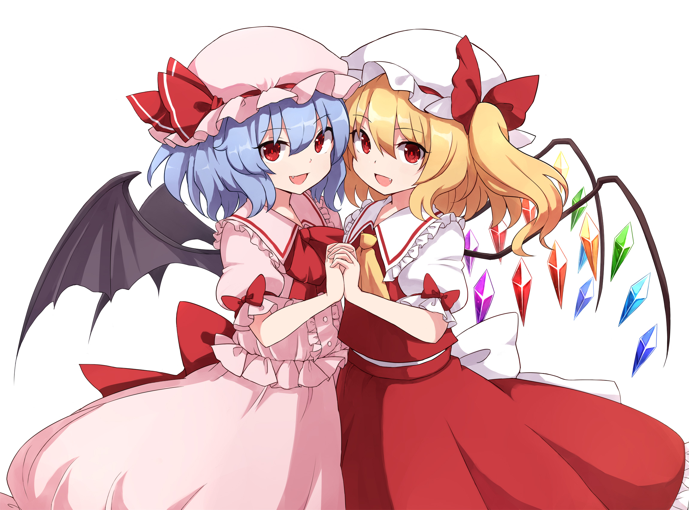 Download Blue Hair Blonde Red Eyes Flandre Scarlet Vocaloid Remilia ...