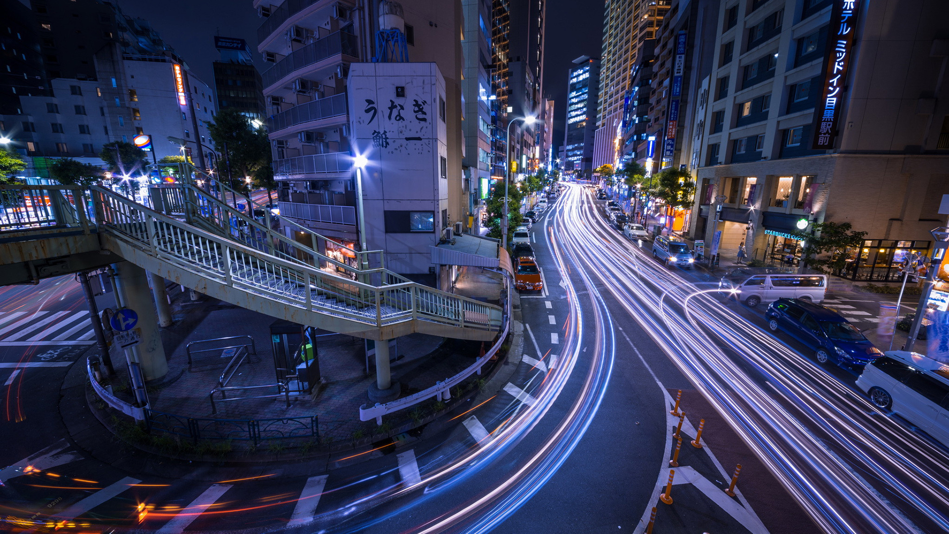 Download Night Street Japan Photography Time Lapse HD Wallpaper