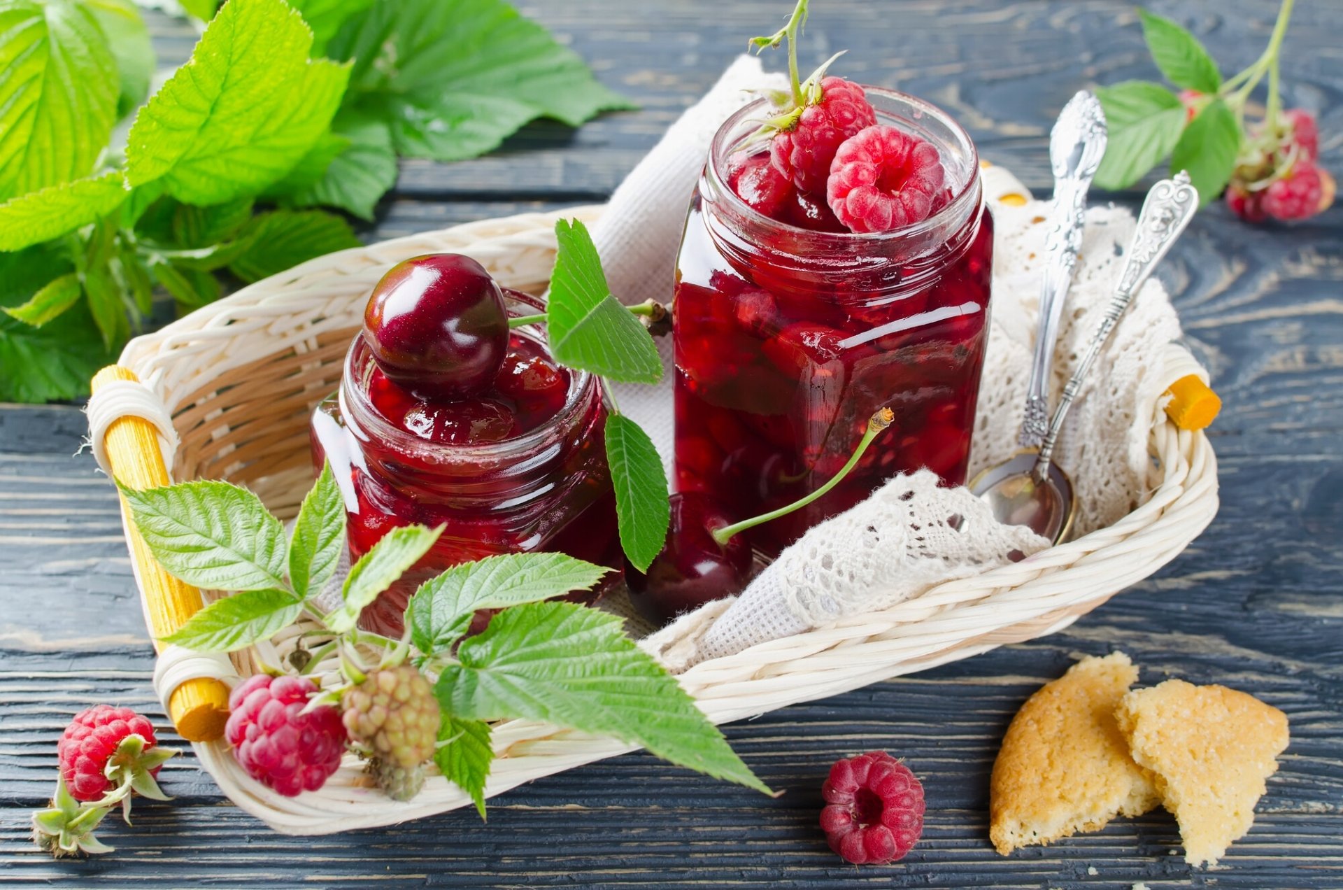 Download Still Life Fruit Raspberry Cherry Food Jam HD Wallpaper