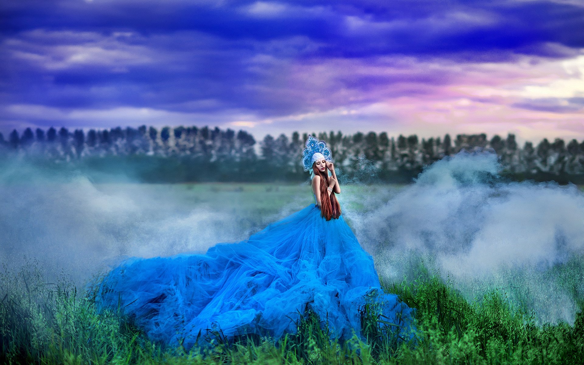 Download Model Dress Mood Nature Field Woman Style HD Wallpaper by ...