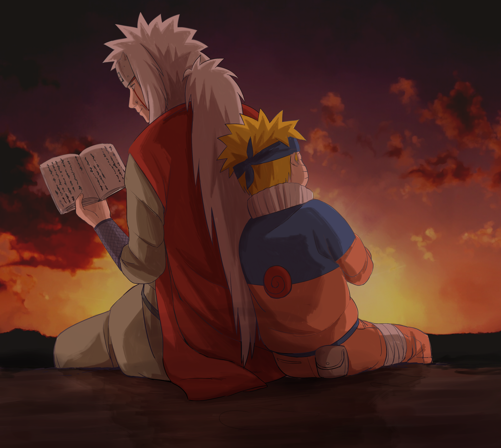 Naruto & Jiraiya HD Wallpaper – Epic Anime Sunset Moment by Jessica_luki
