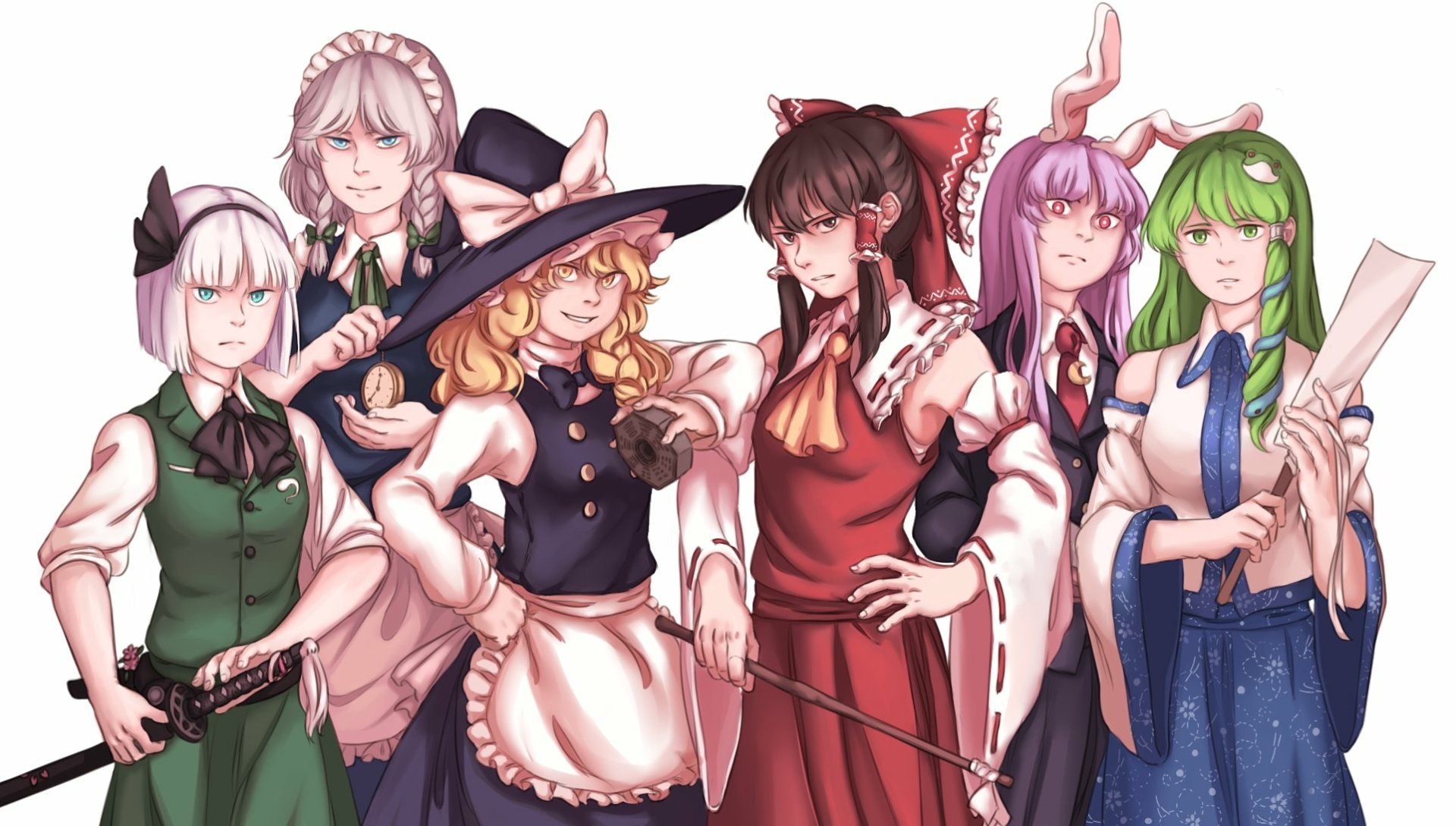 Download Reisen Udongein Inaba Sakuya Izayoi Sanae Kochiya Marisa Kirisame Reimu Hakurei Youmu ...