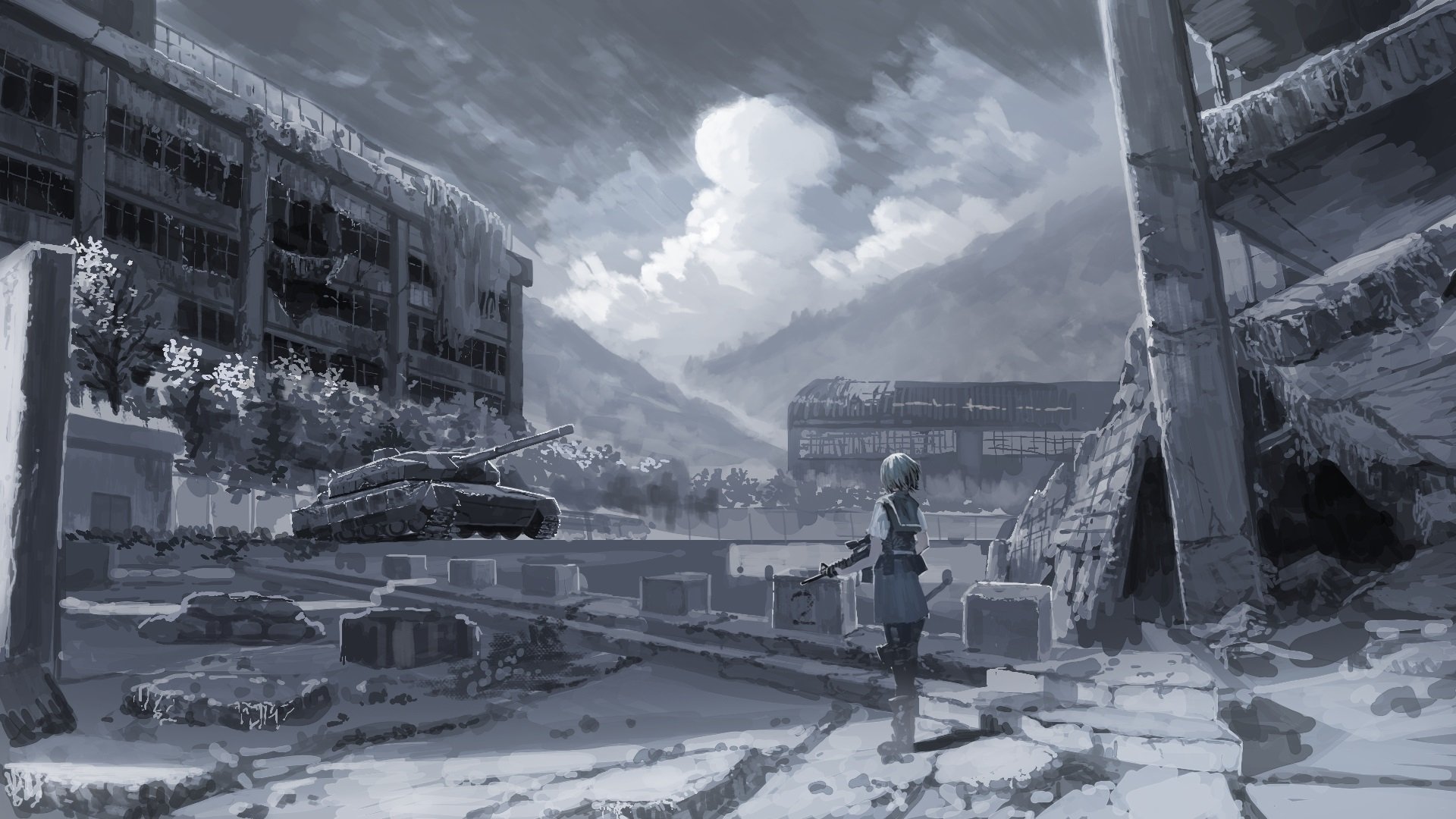 Download Anime Post Apocalyptic HD Wallpaper by 藤どら