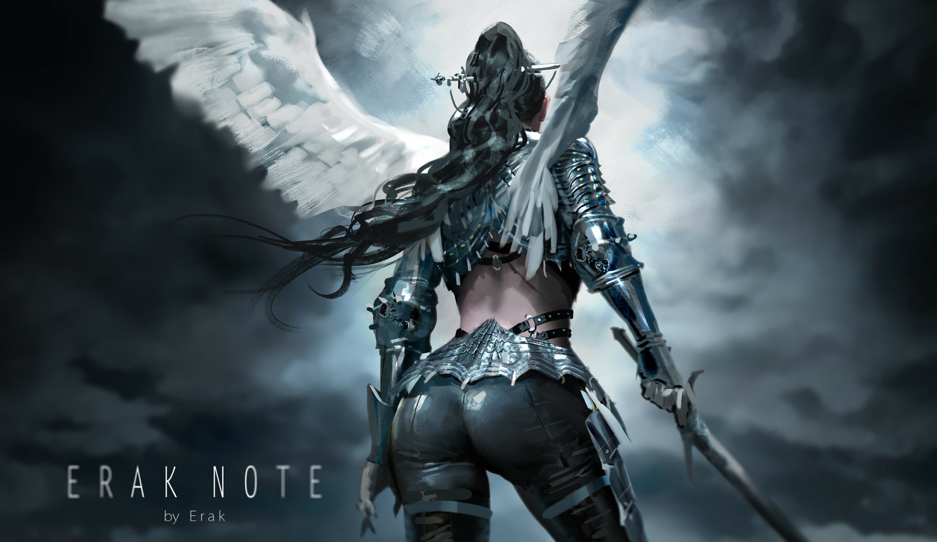 HD Fantasy Angel Warrior: The Fierce Woman Defender by Erak note