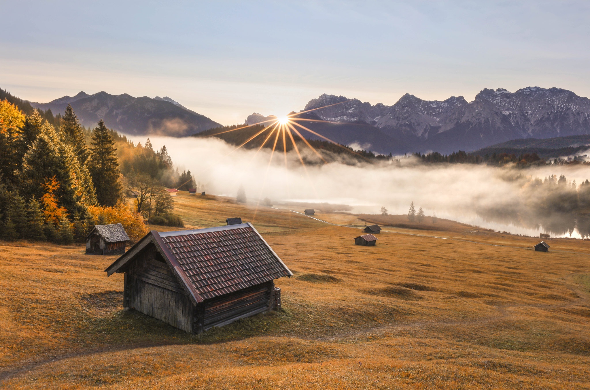 Download Hut House Mountain Nature Sunbeam Bavaria Man Made Cabin HD ...