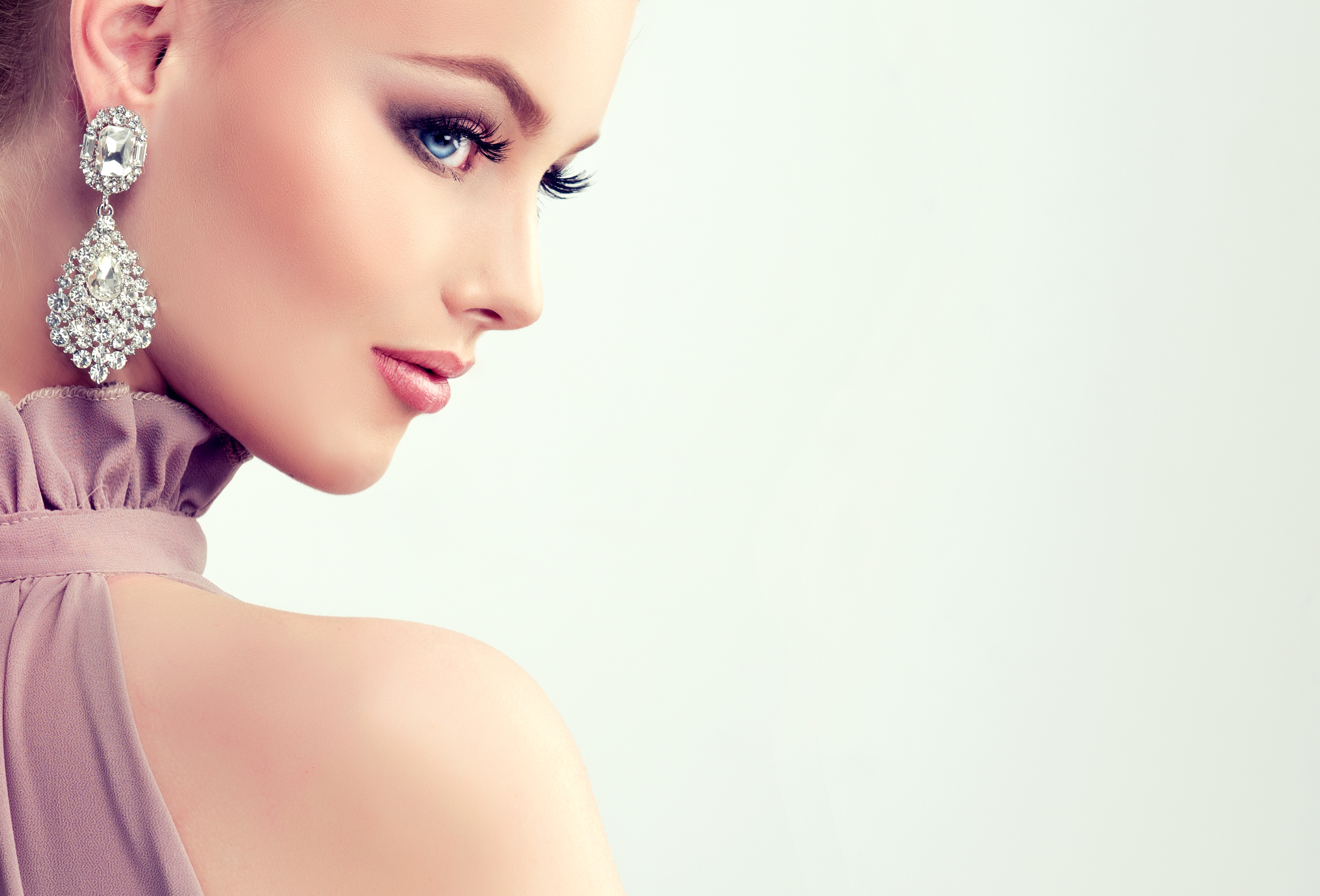 Download Earrings Profile Face Makeup Portrait Woman Model HD Wallpaper