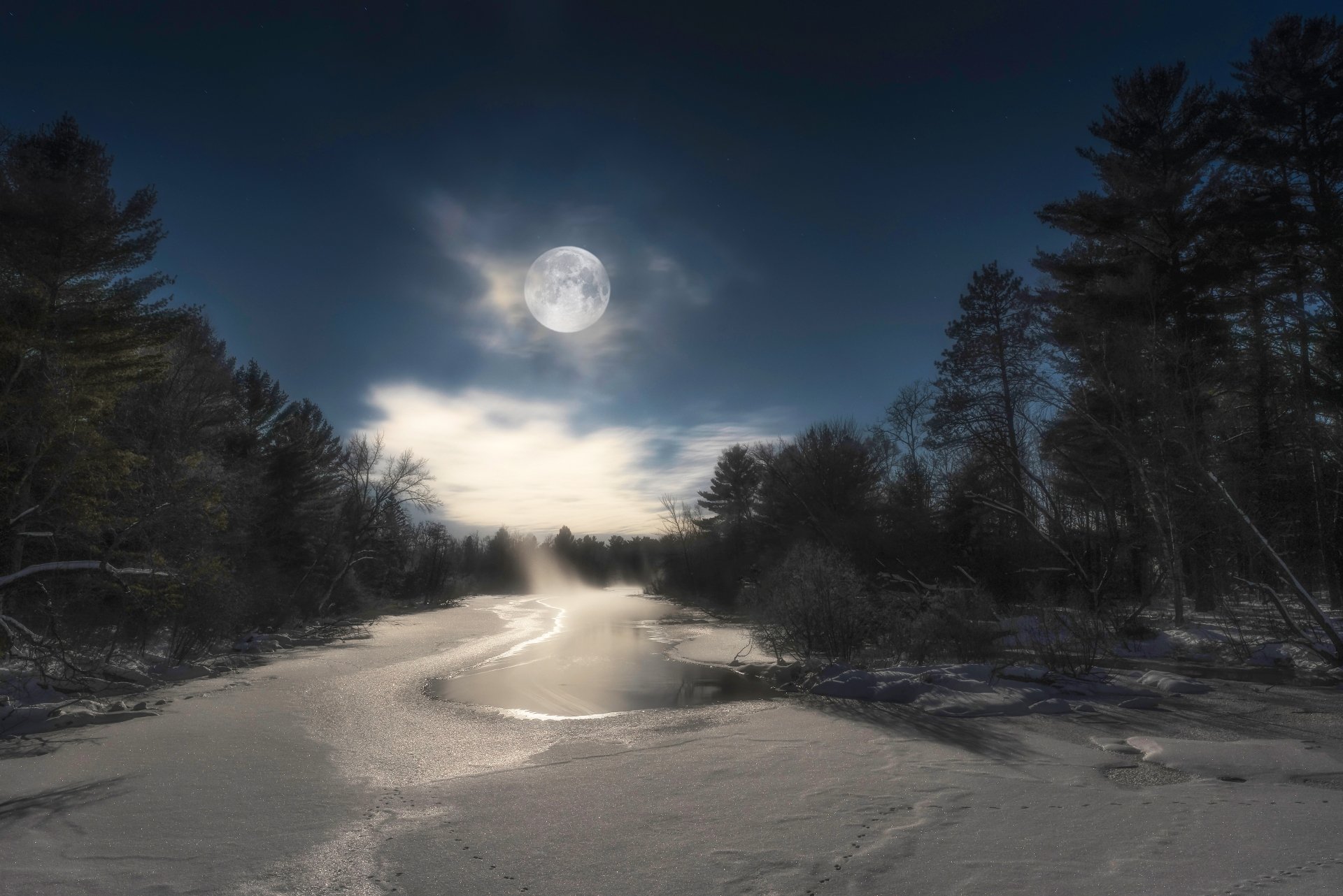 Download Snow Sky Winter Nature Moon 4k Ultra HD Wallpaper | 6016x4016 ...