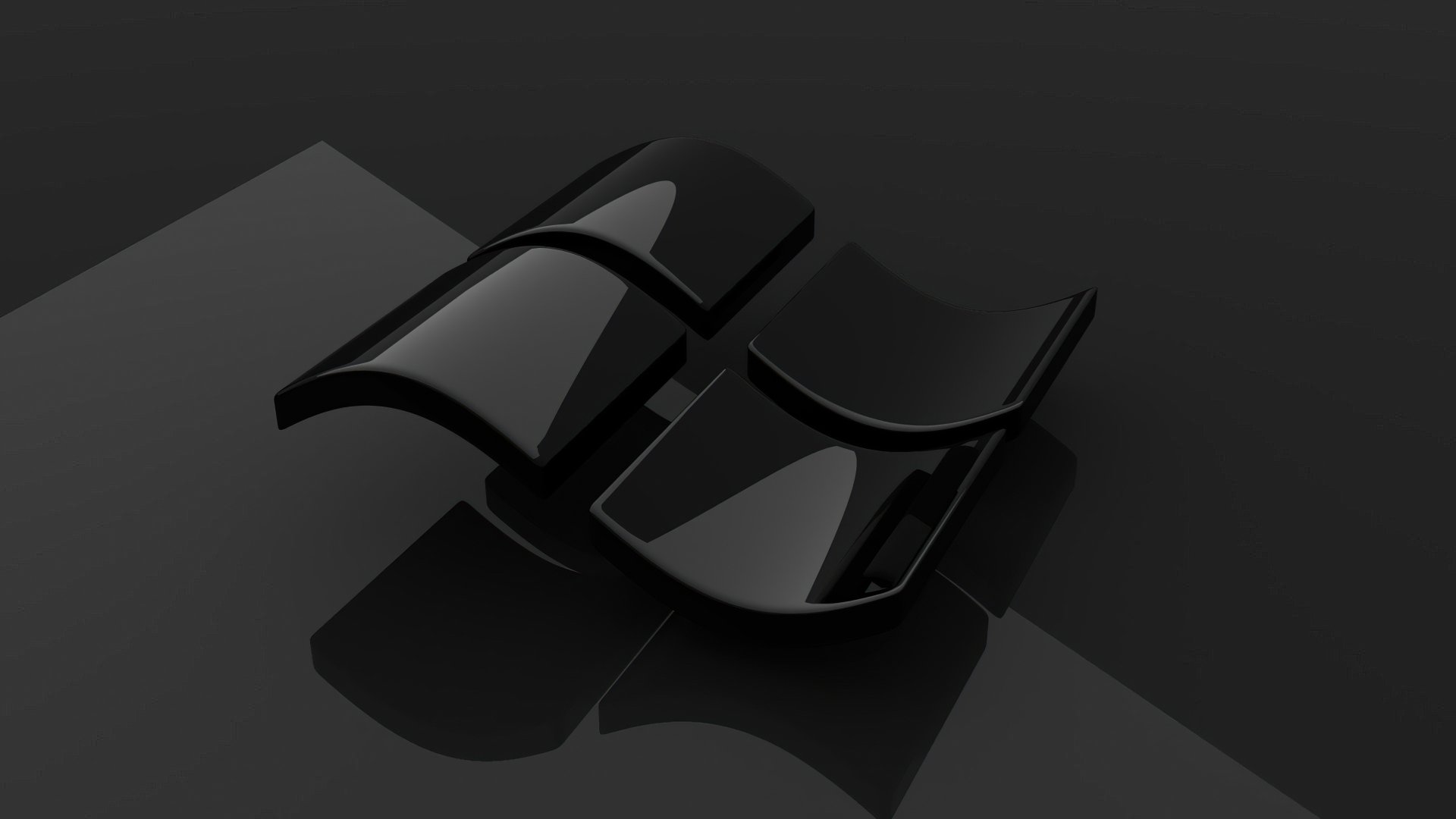 Minimalist Black Windows Tech Logo | 4K Ultra HD Wallpaper
